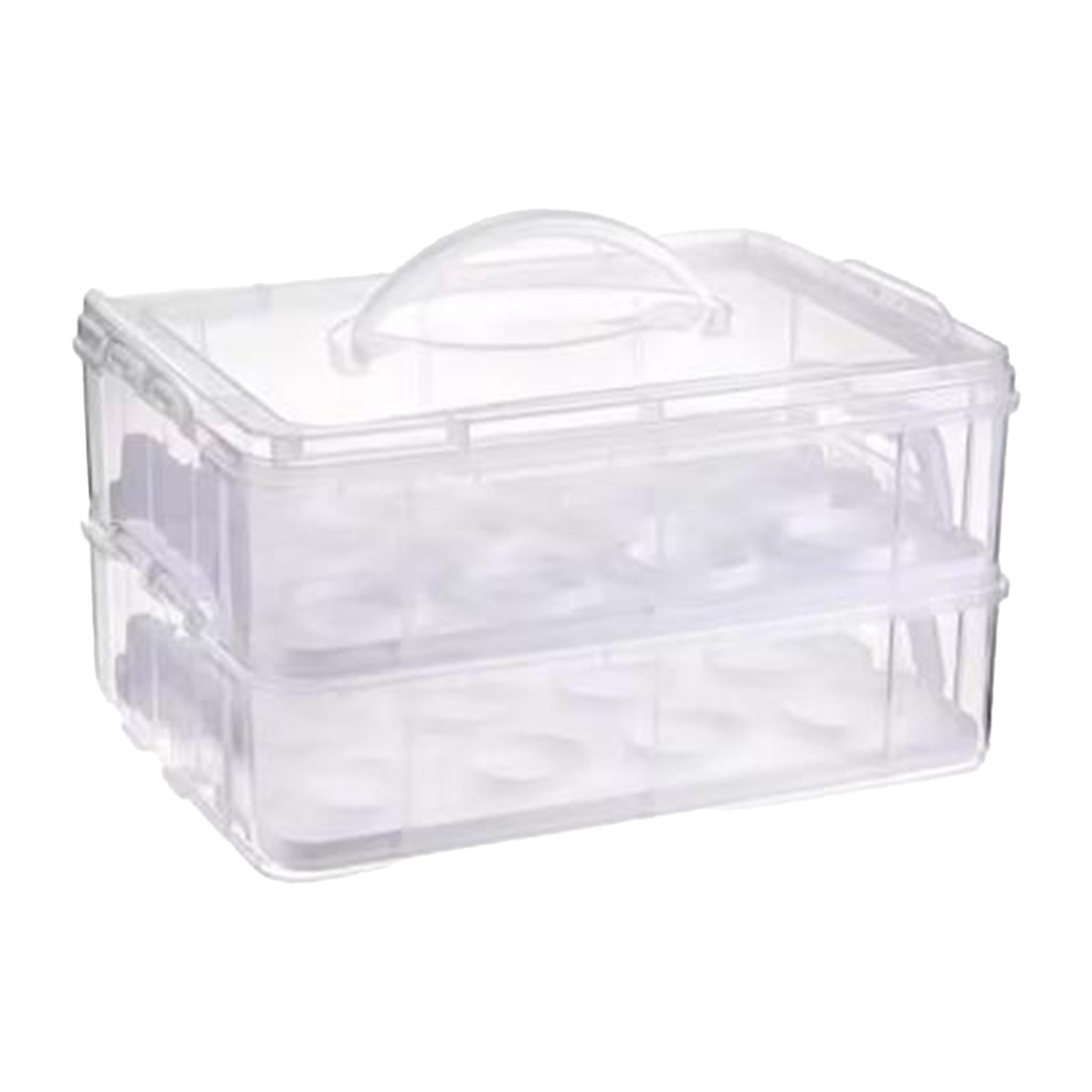 Almencla 2 Tier Cupcake Carrier Cupcake Holder Holds 24 Cupcakes ...