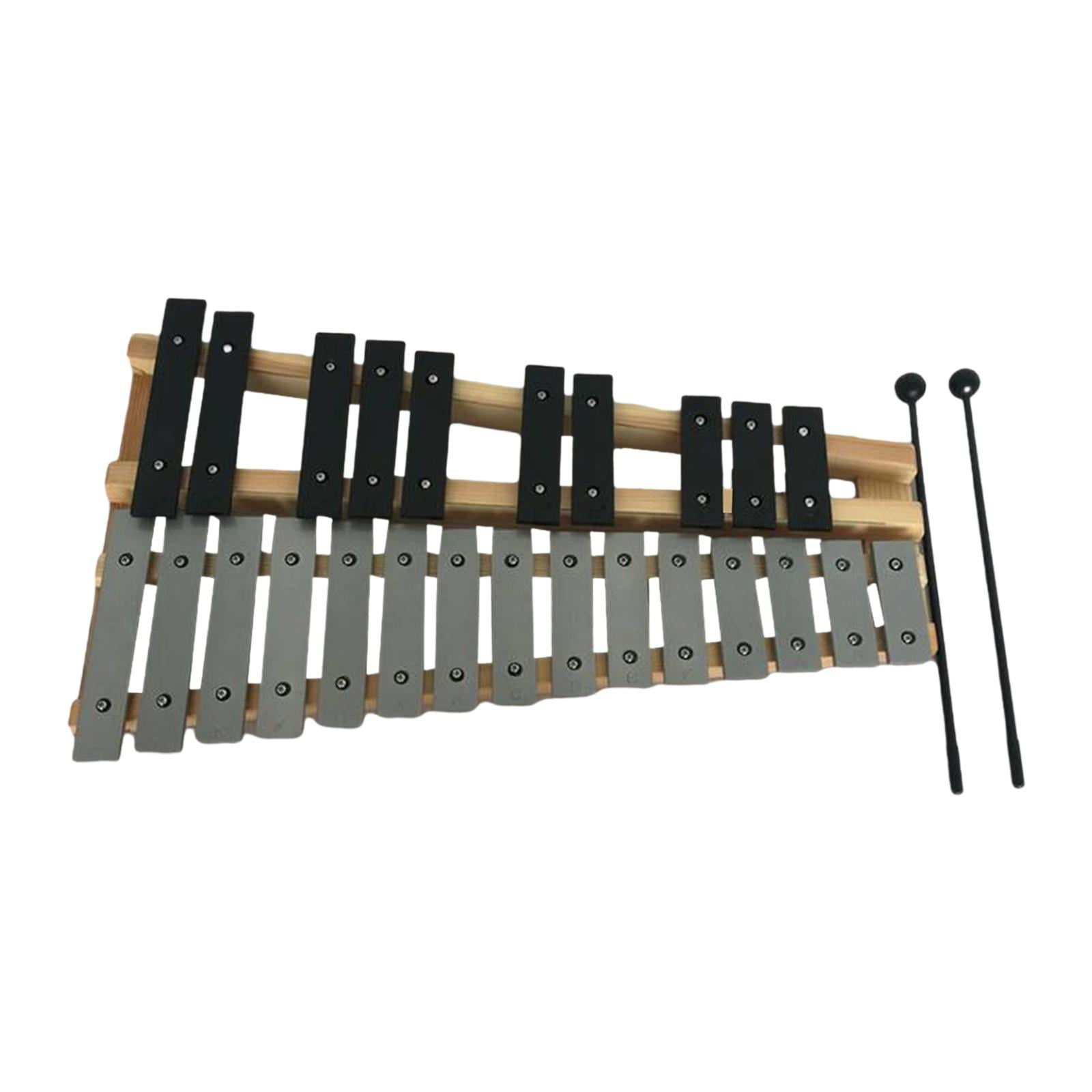 Almencla 25 Note Glockenspiel Percussion Instrument Wood Xylophone for ...