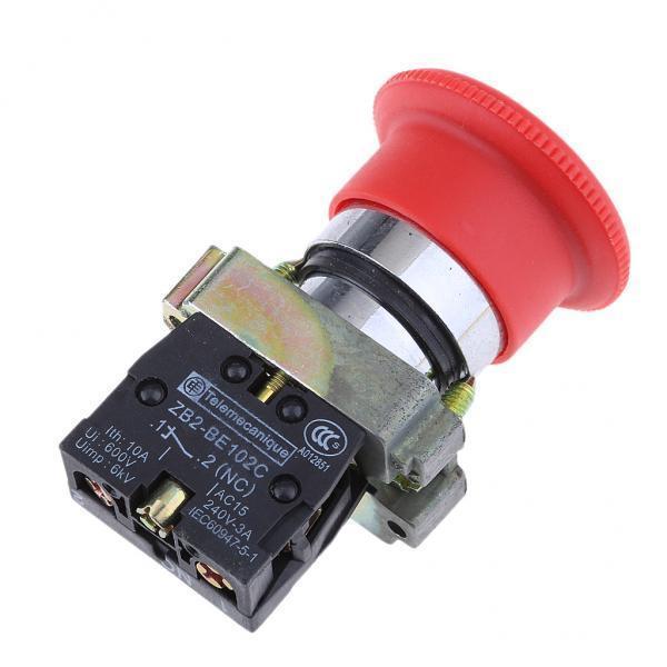Almencla 2X XB2-BS542 NC Emergency Stop Latching Rotary Push-button Switch - Walmart.com