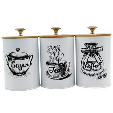 MegaChef Essential Kitchen Storage 3 Piece Sugar, Coffee and Tea ...