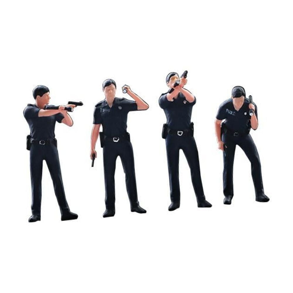 Almencla 4 Pieces 1:64 Diorama Figures Male Detective Officers Figure ...