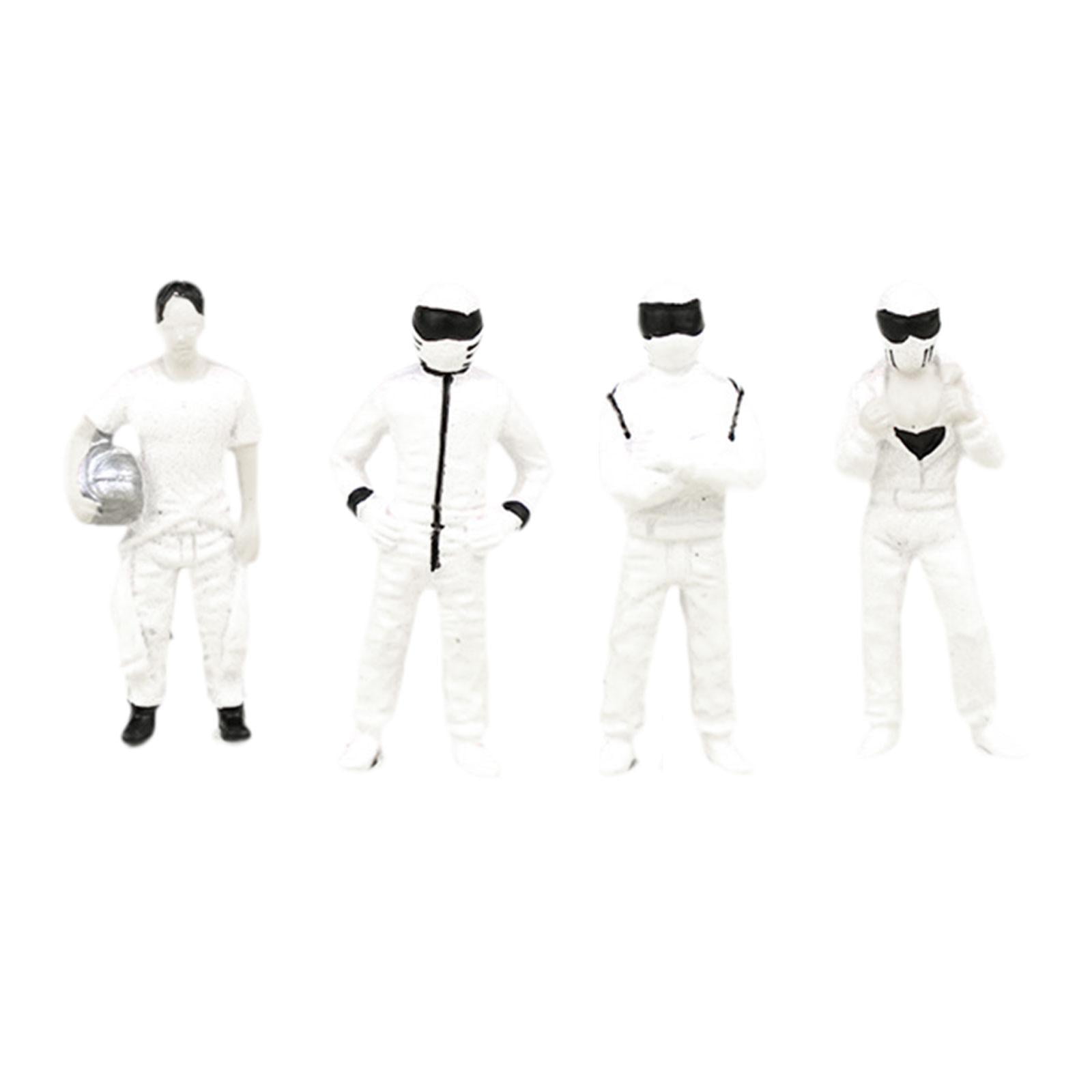 Almencla 4 Pieces 1/64 Scale Figure Character Doll Resin Tiny People ...