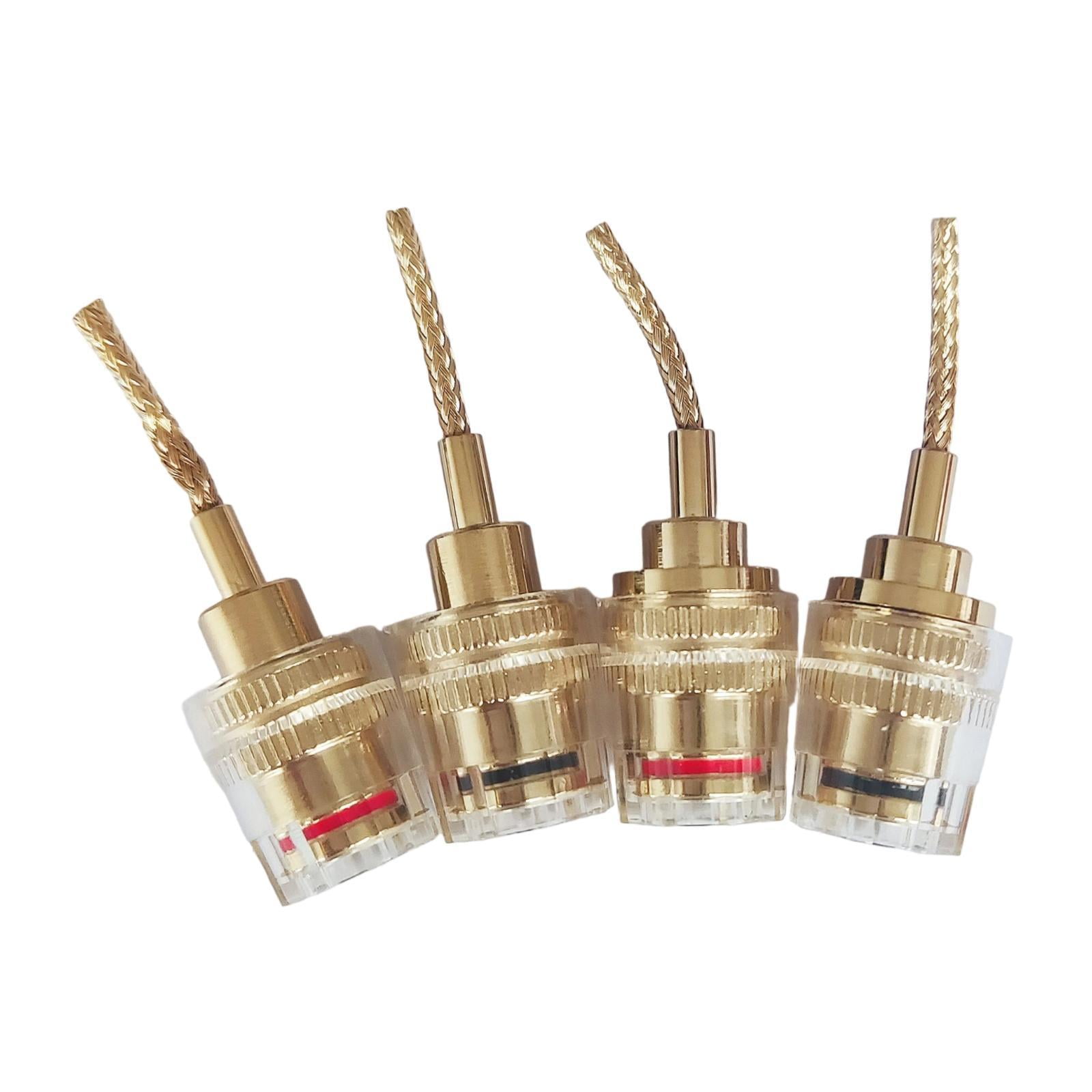 Almencla 4 Pieces Binding Post Connector 4mm Banana Plug Quick ...