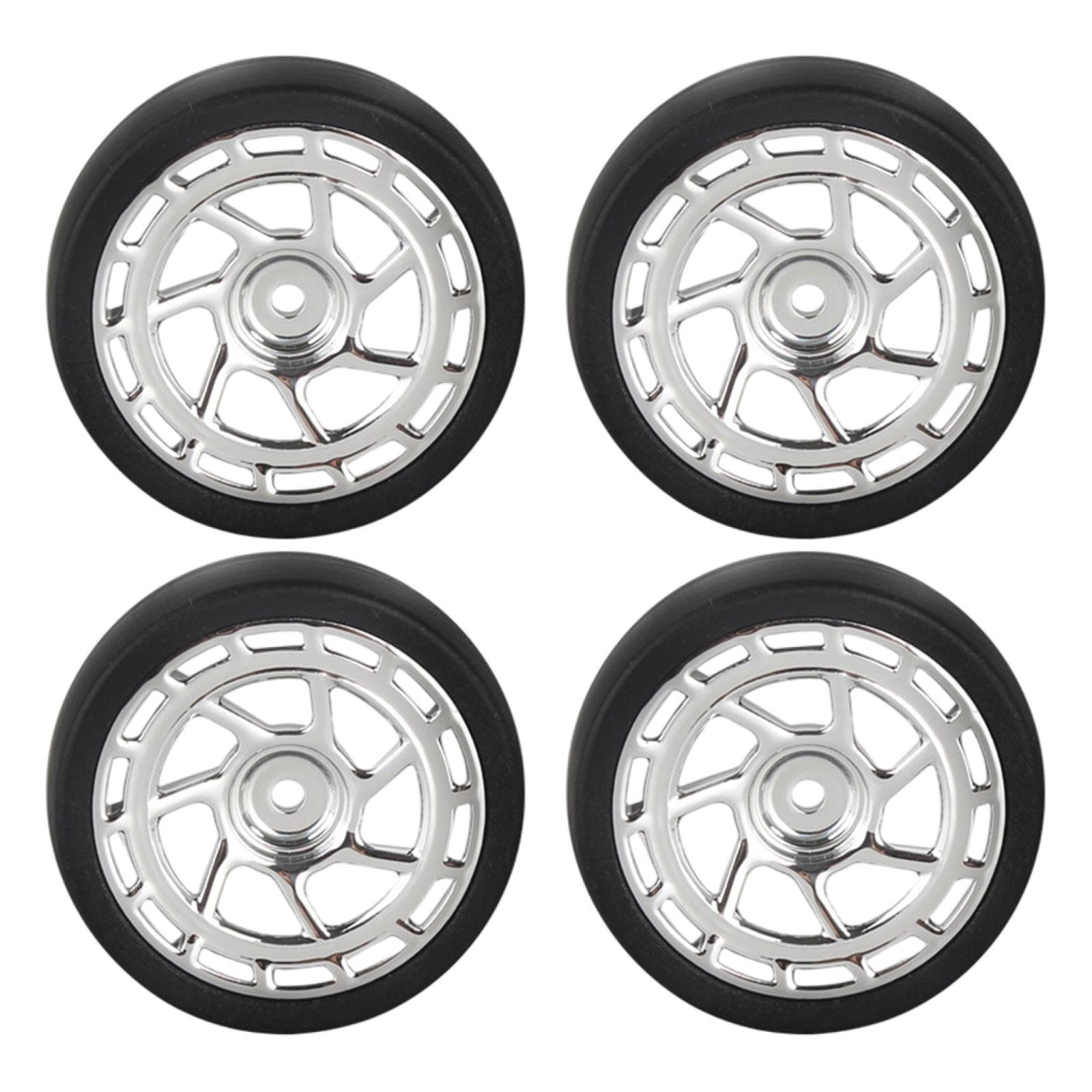 Almencla 4 Pieces RC Car Tires Wheel Rim and Tires Set Replacements for ...