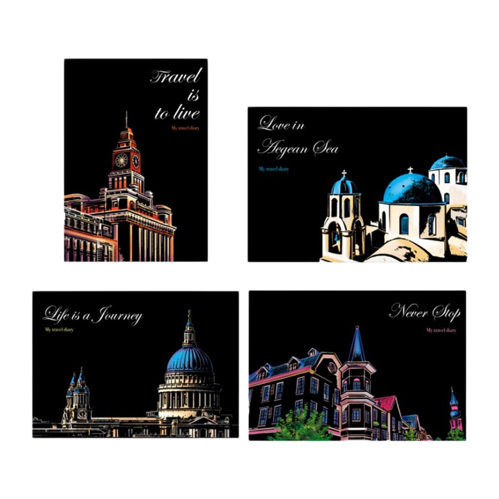 Almencla 4 Pieces Scratch Paper Art Set Black Scratch Sheets Drawing ...