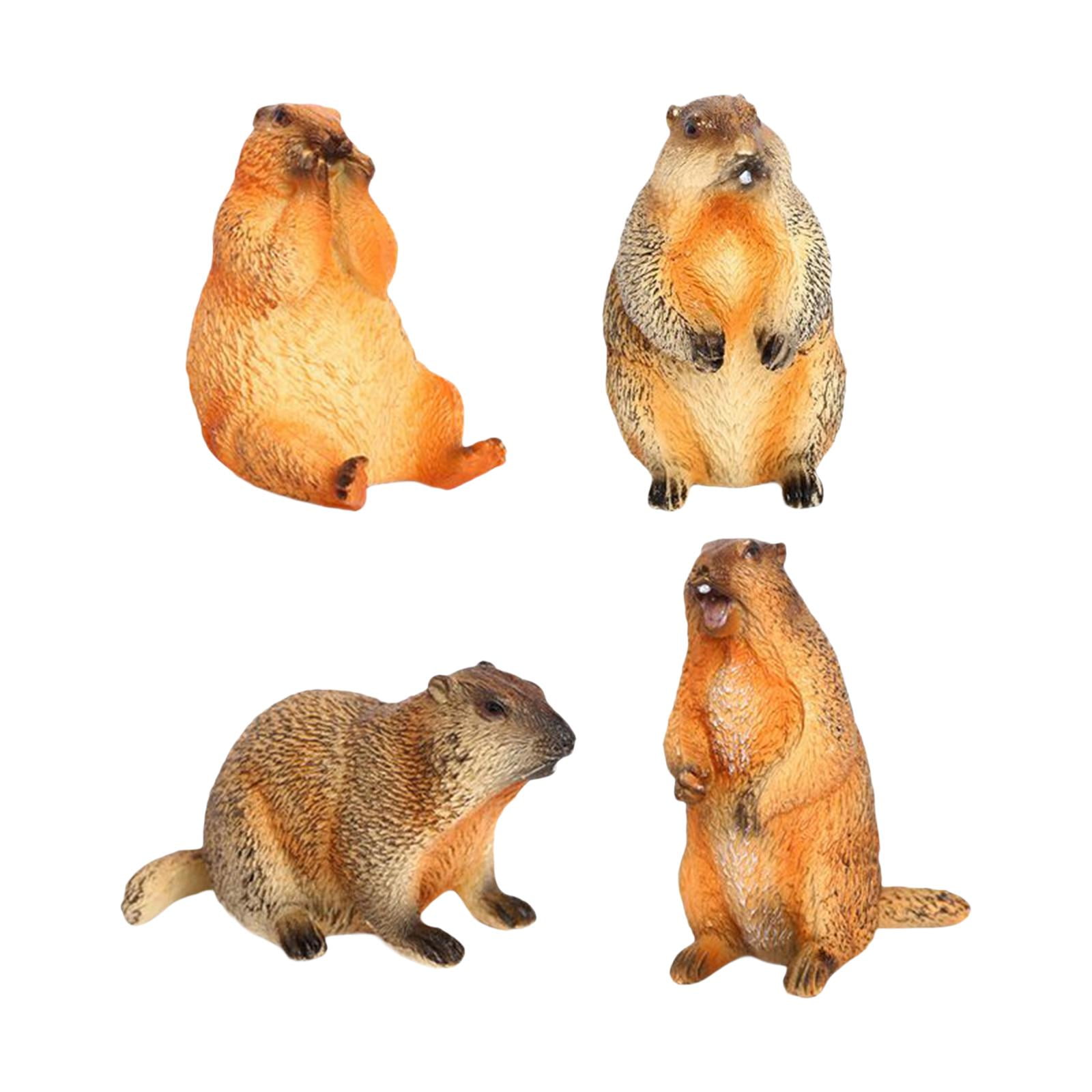 Almencla 4x Groundhog Model Figures Groundhog Desktop Ornaments Home ...