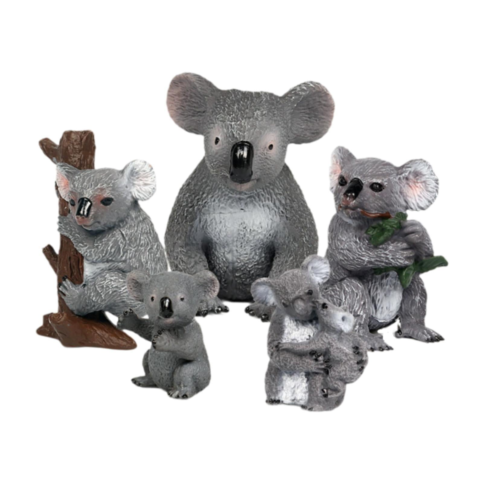 Almencla 5 Pieces Animals Figurines Set Mini Koala Collection Figures ...