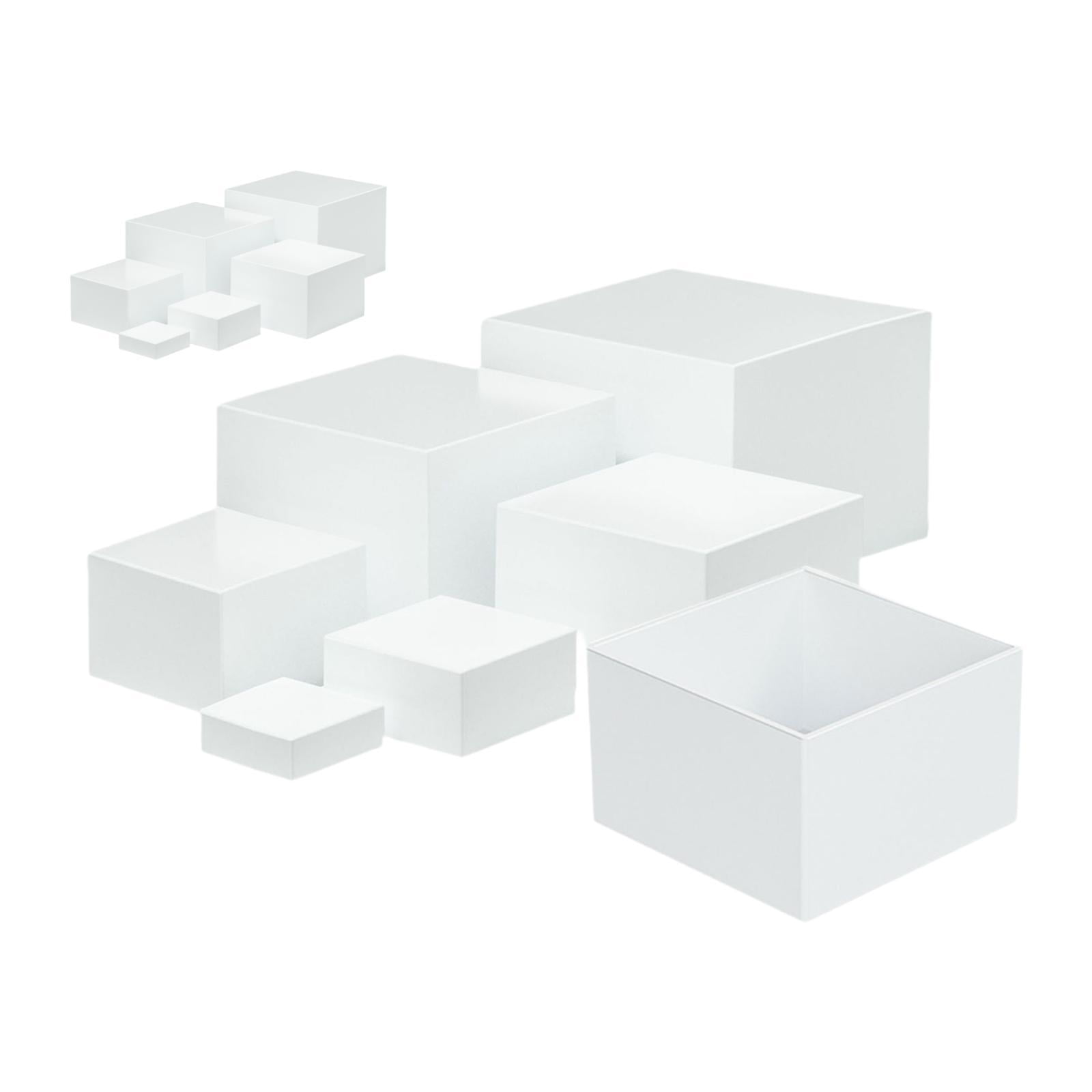 Almencla 7x Acrylic Cube Display Box Riser Food Riser 5 Sided Nesting ...