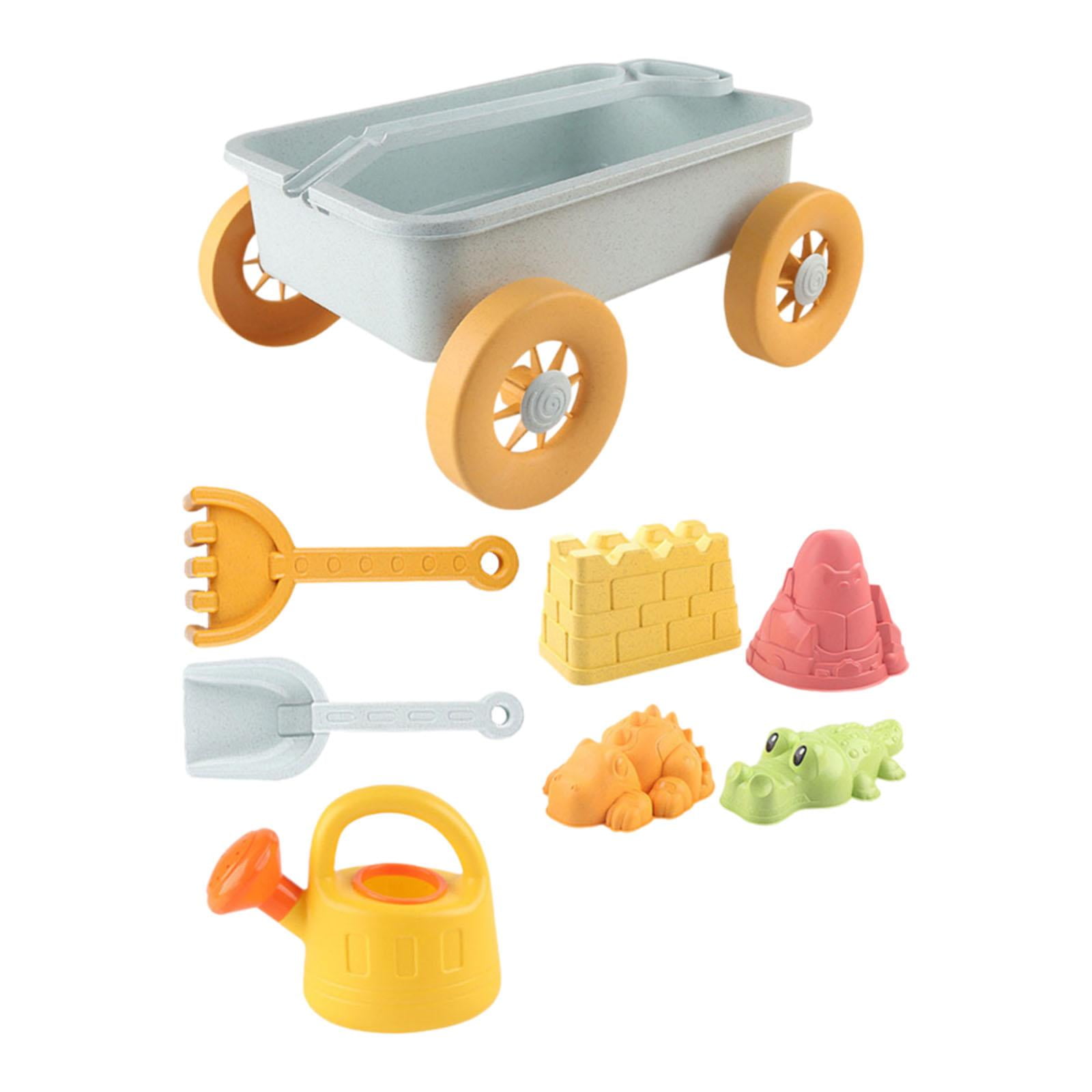 Almencla 8 Pieces Sand Castle Beach Toys Sandbox Toy Kids Sand Cart ...