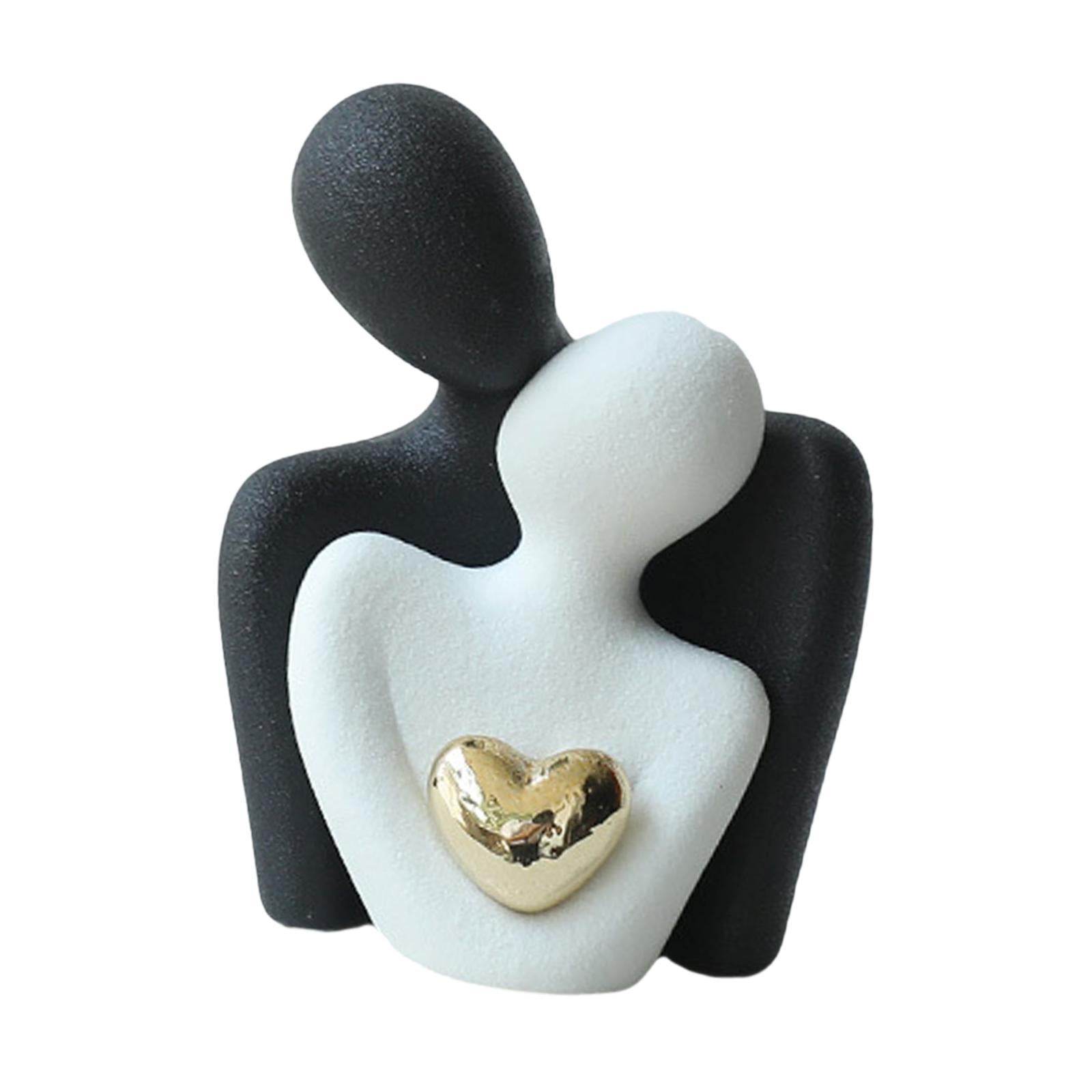 Almencla Couple Statue Hugging Couple Figurine for Engagement Home ...