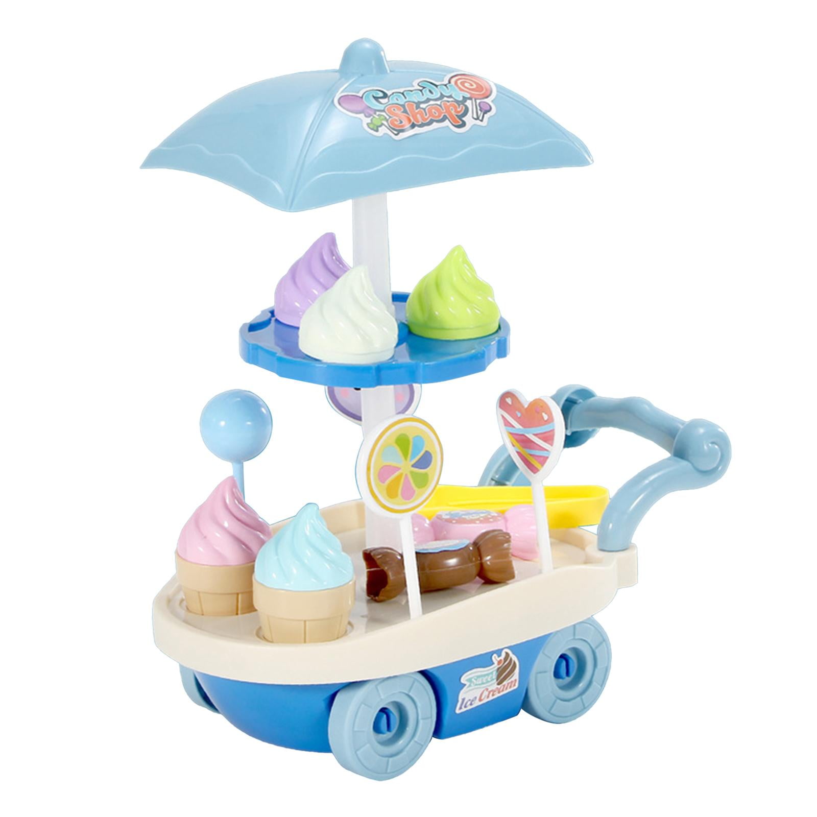 Almencla Cream Truck Toy Stall Booth Model Educational Toy Pretend Play ...