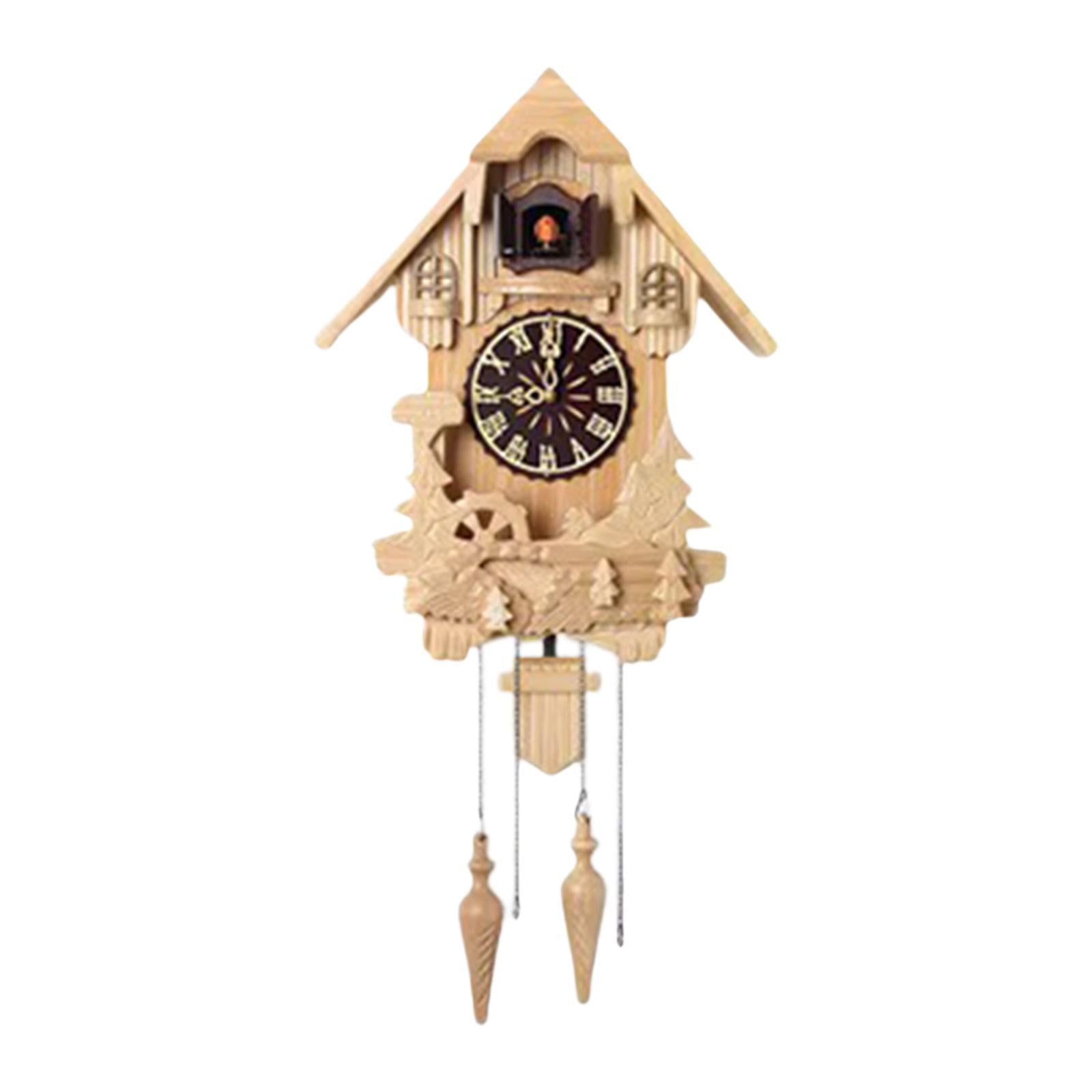 Almencla Cuckoo Clock Pendulum Clock Gift Home Decor Hand Carved Wall ...