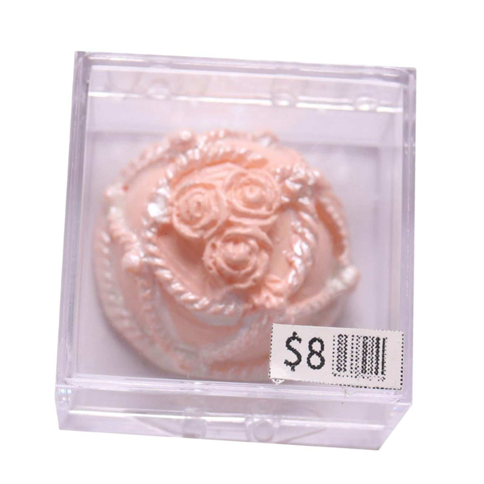 Almencla Dollhouse Mini Cake Box, Miniature Dessert Case, 1:12 ...