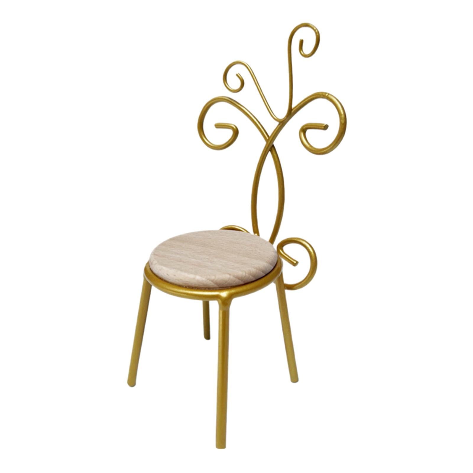 Almencla Dollhouse Mini Chair,Mini Furniture Model,1/6 Scale Iron Art ...