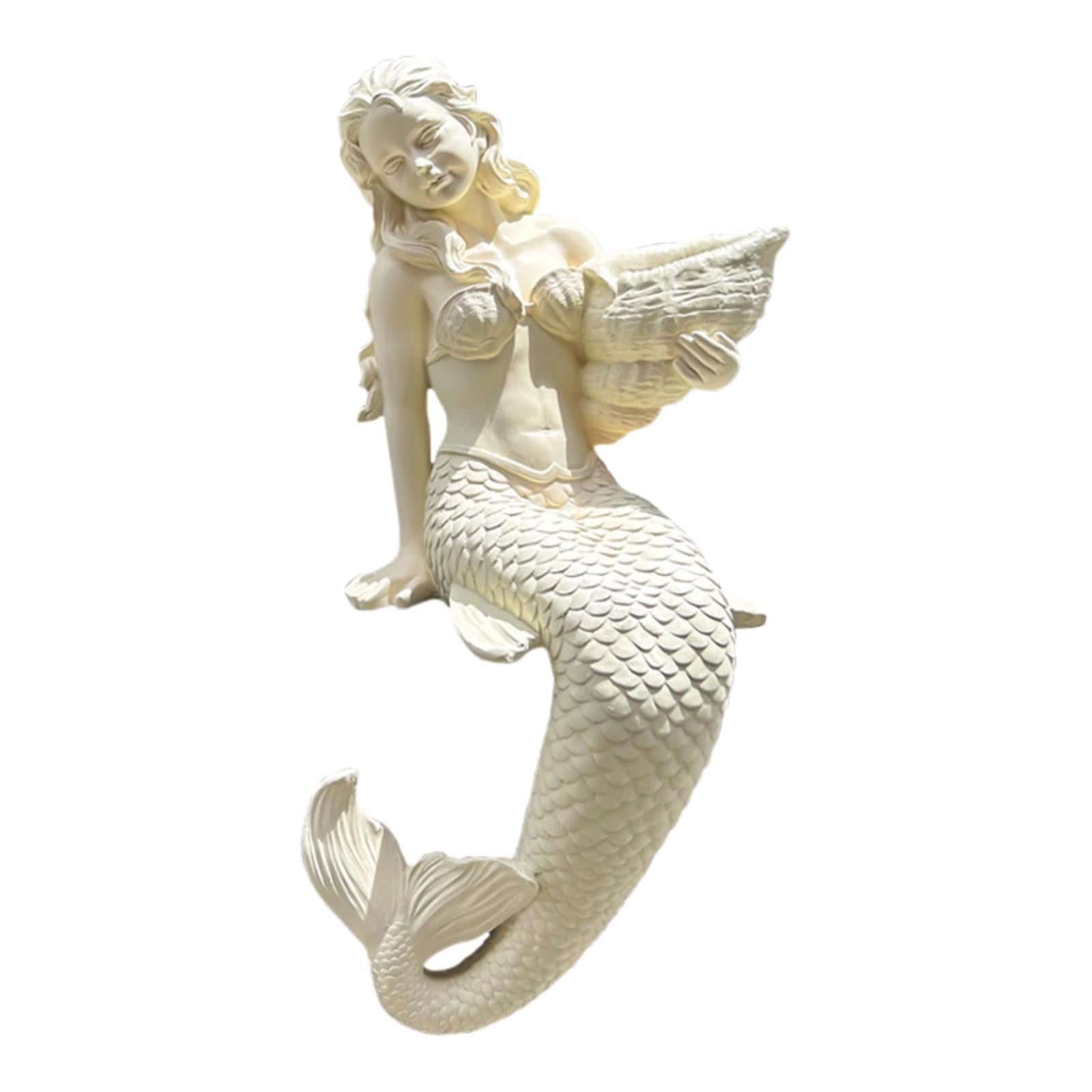 Almencla Garden Sitting Mermaid Figure Statue Elegant for Pool Pond ...