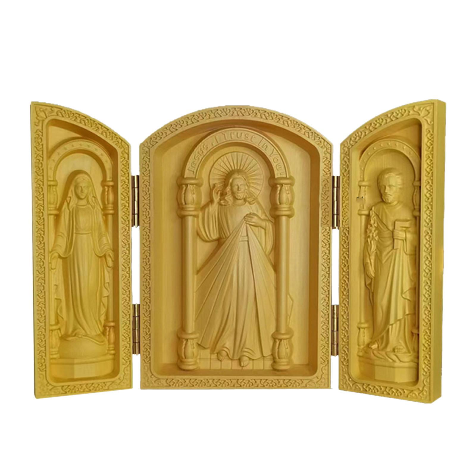 Almencla Holy Figurine Wood Carving Ornament Catholic Religious ...