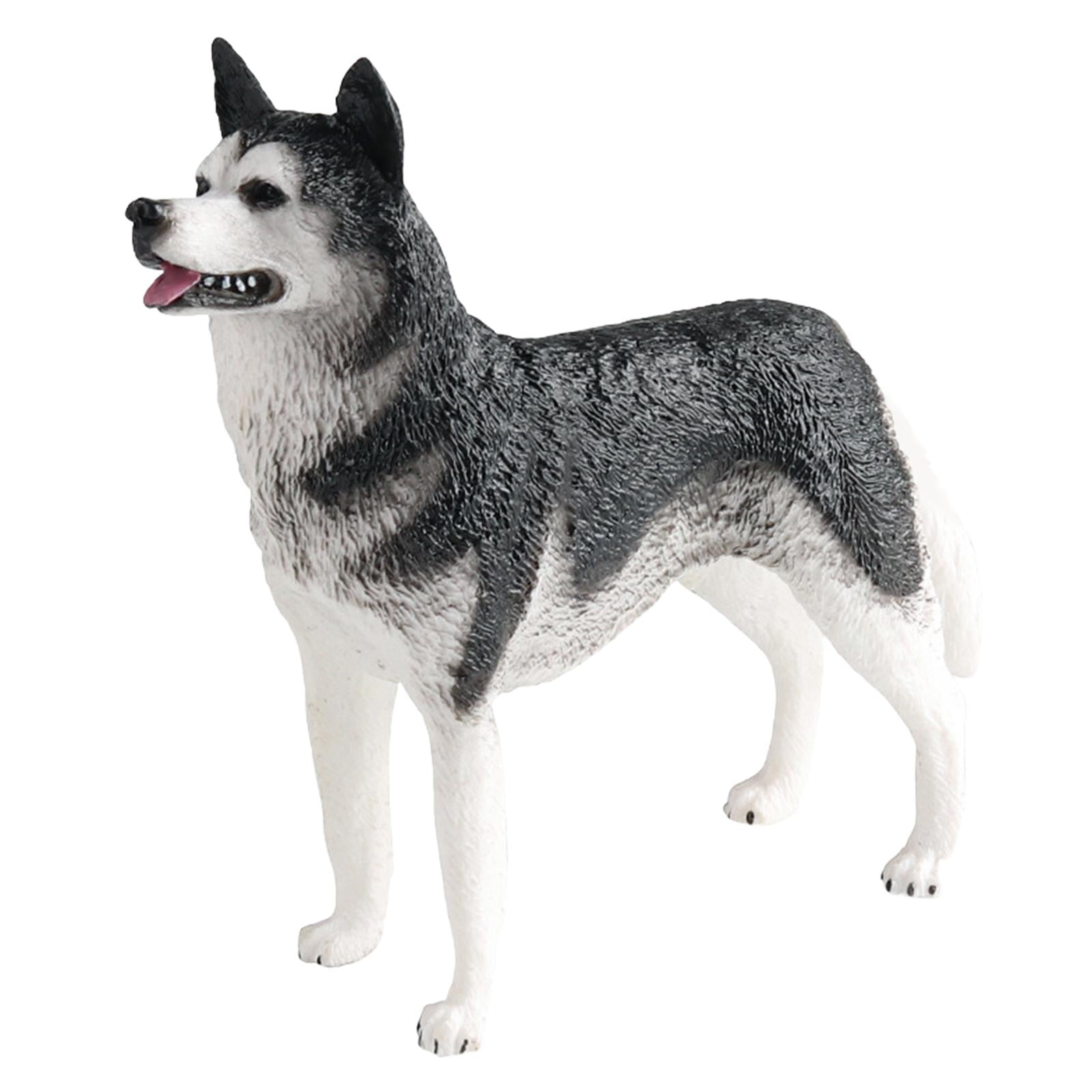 Almencla Husky Dog Statue Crafts Realistic Dog Figure Toys for Gift ...