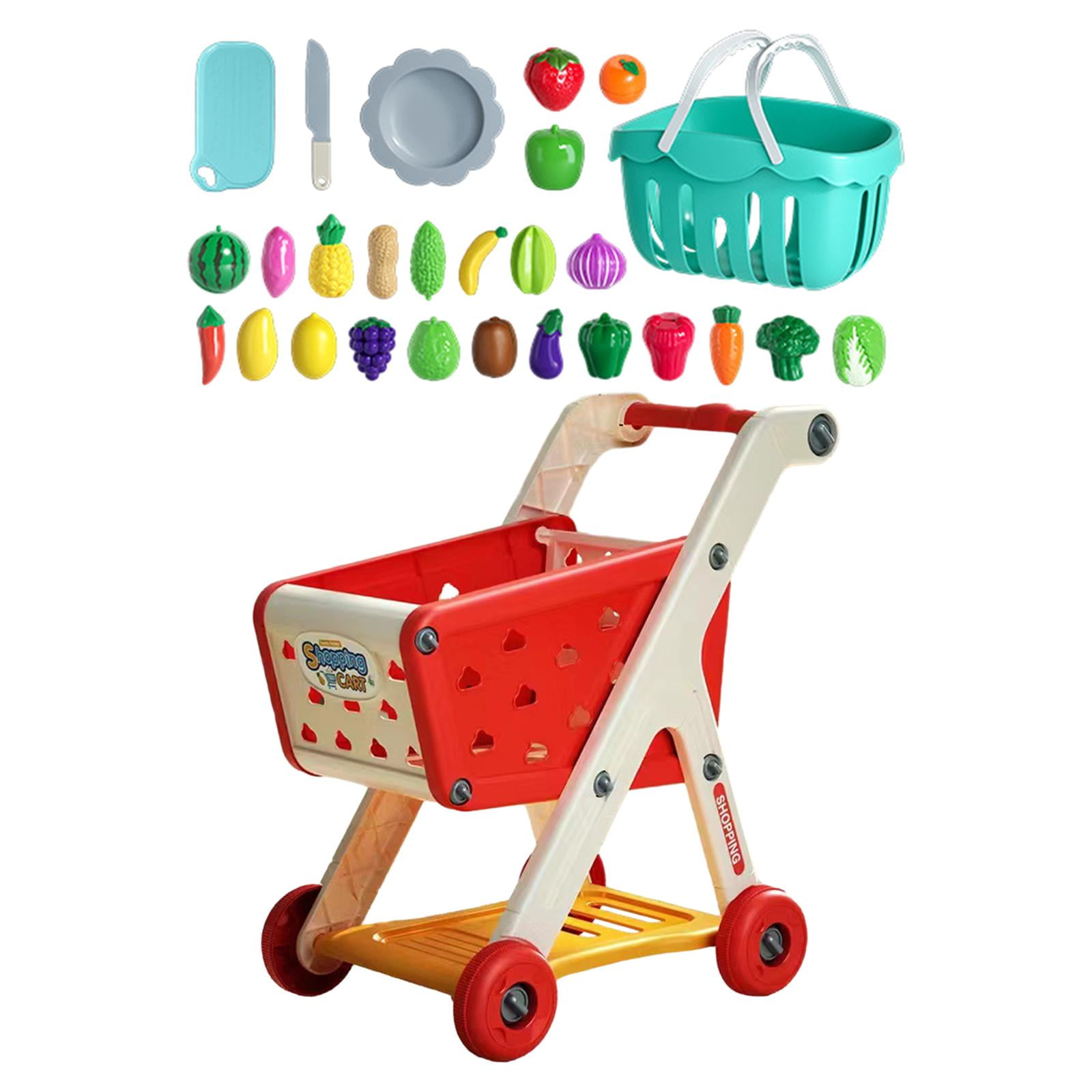 Almencla Kids Shopping Cart Trolley Set Simulation Playing Pretend ...