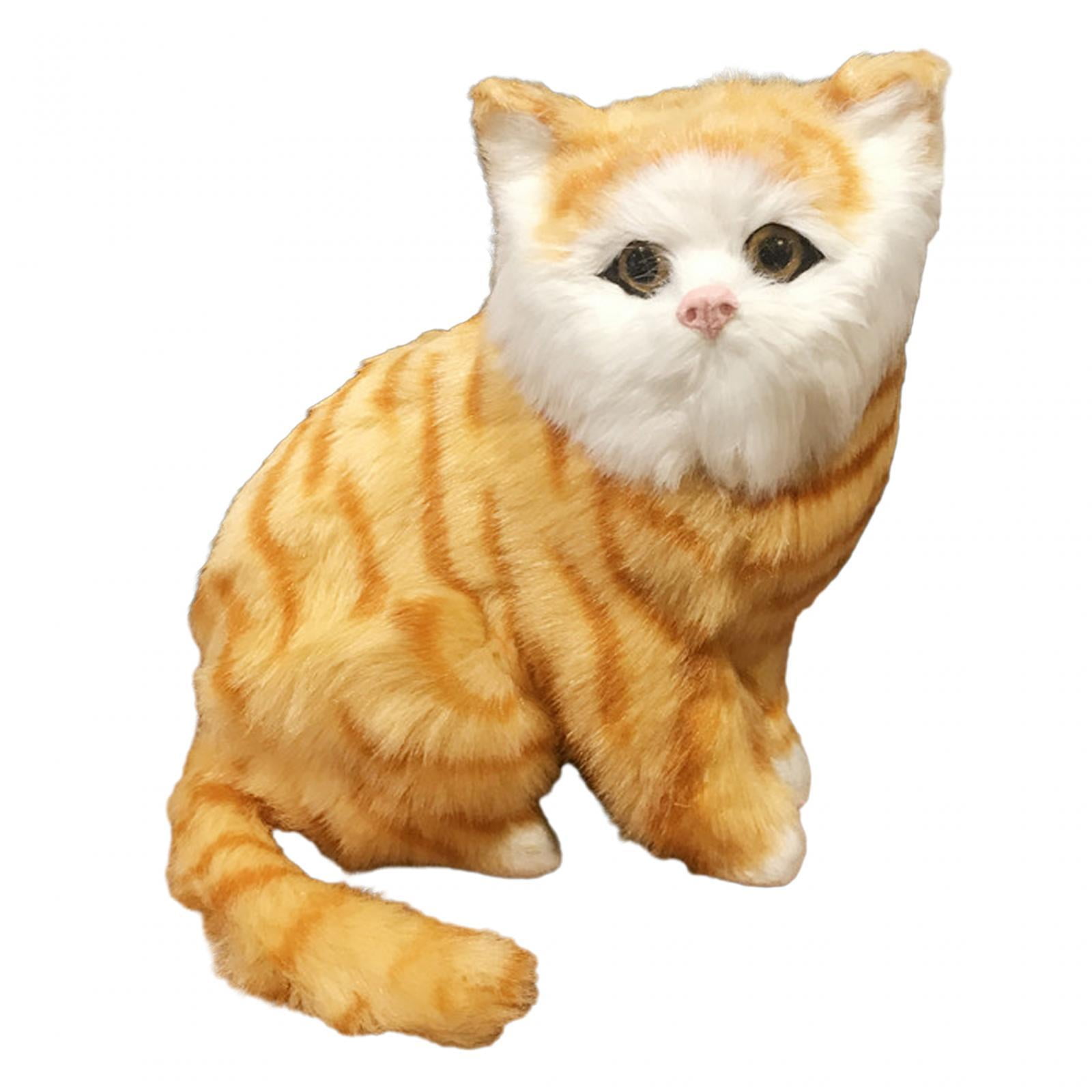 Almencla Plush Cat Realistic Cat Decoration Cartoon Handmade Soft Small ...