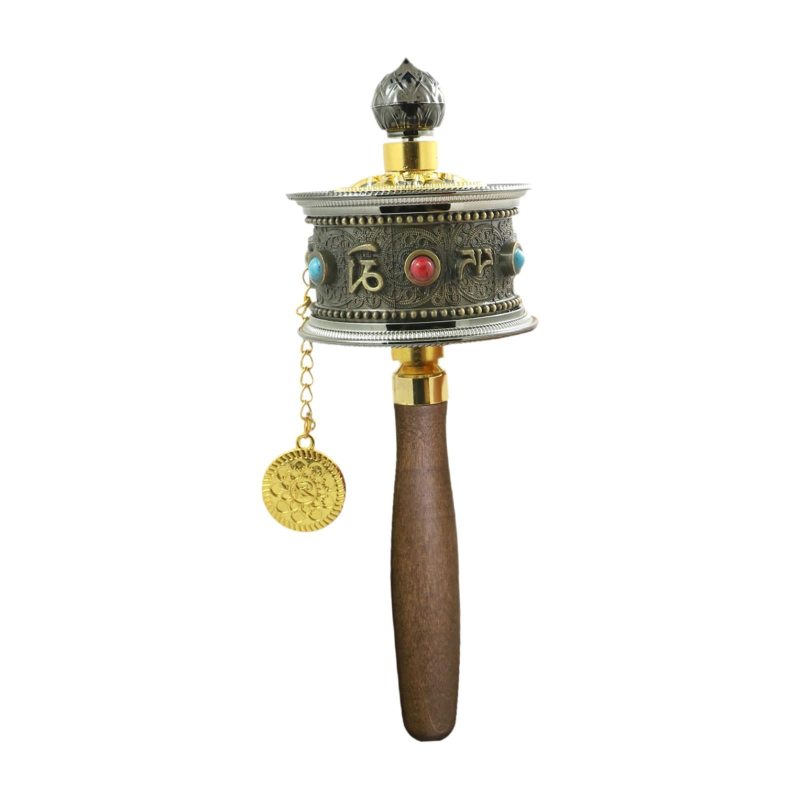 Almencla Prayer Wheel Six Character Truth Buddha Handheld Crafted Turn ...