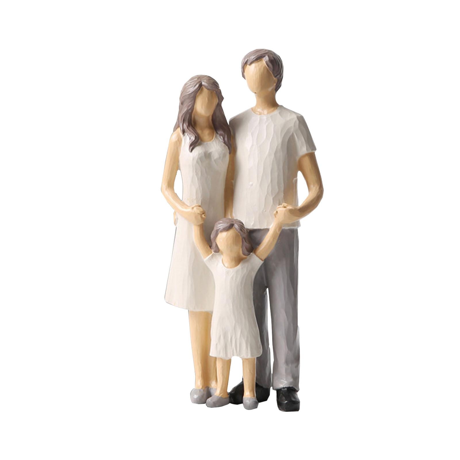 Almencla Resin Family Figurine Sculpture A Family of 3 Figurines ...