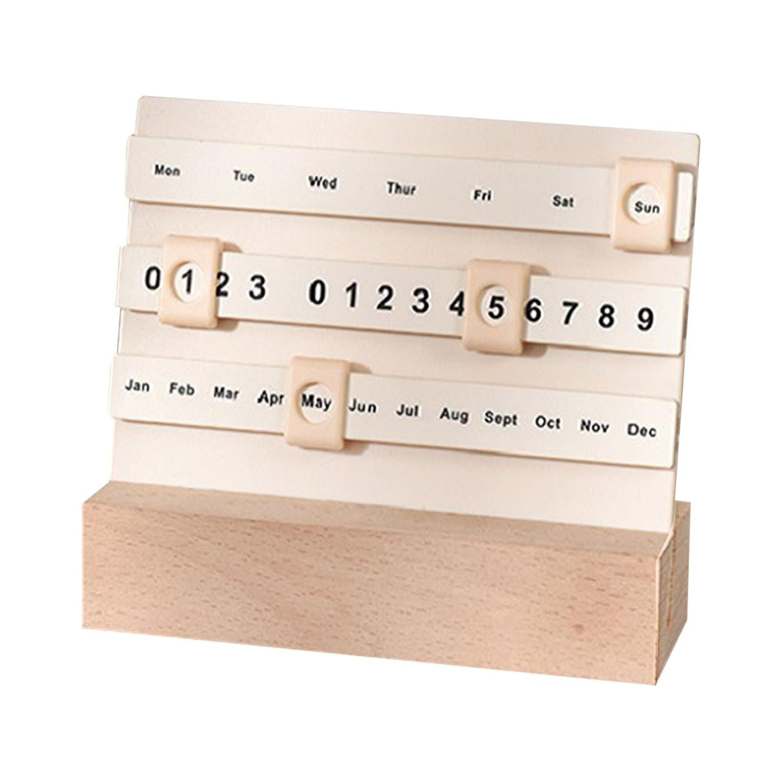 Almencla Sliding Wooden Calendar, DIY Moving Wooden Block Calendar ...