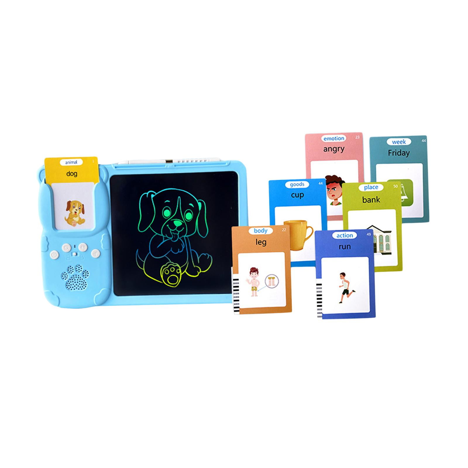 Almencla Talking Flash Cards Writing Tablet with Drawing Pad, Pocket ...