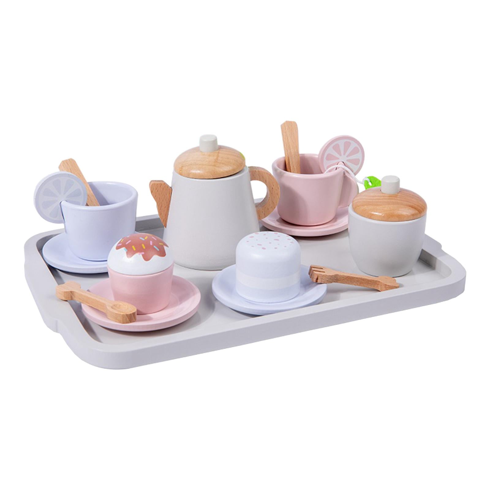 Almencla Toddlers Tea Set Kids Tea Set Educational Teapot Cups Tray ...