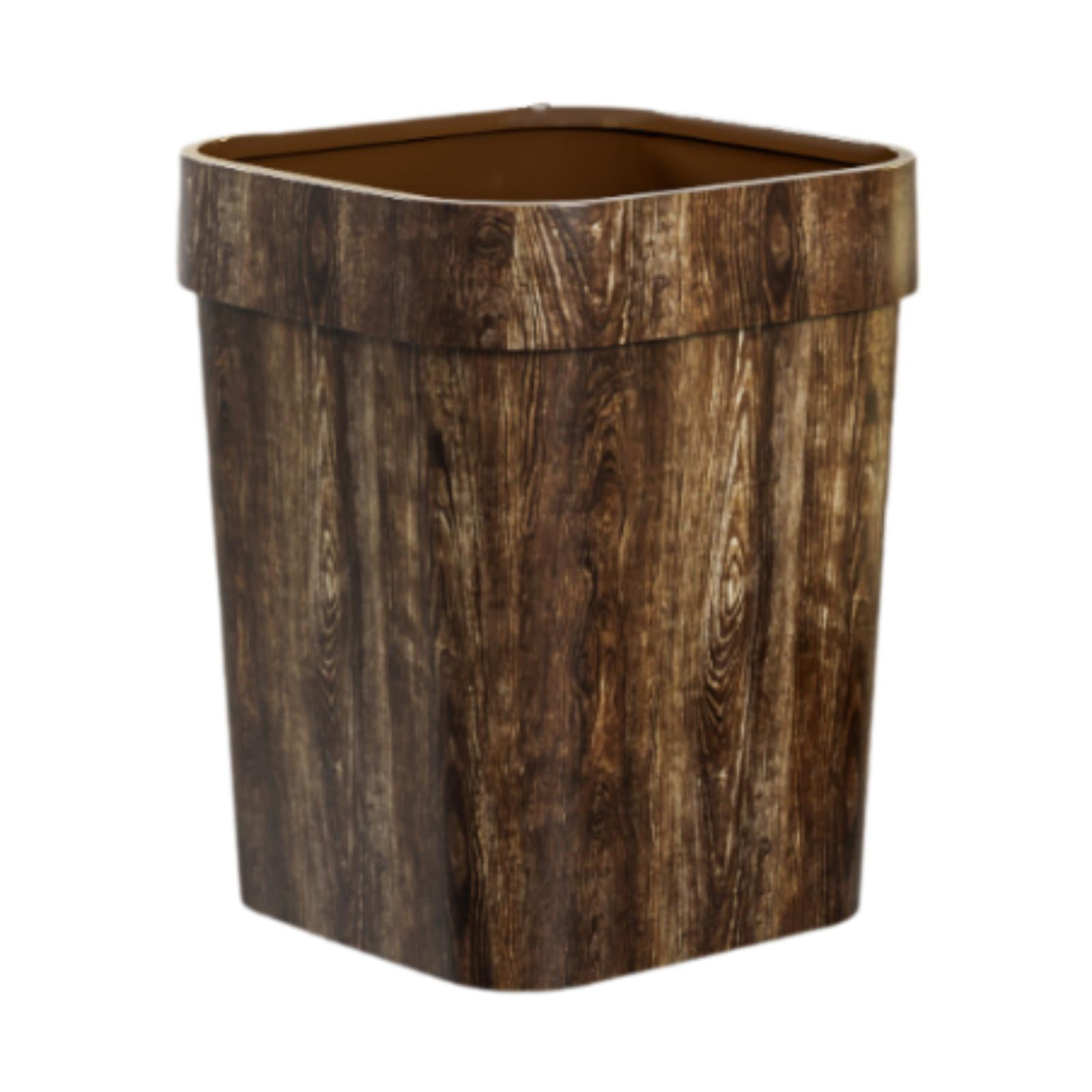 Almencla Trash Bin Compact Portable Rustic Garbage Can for Bathroom ...