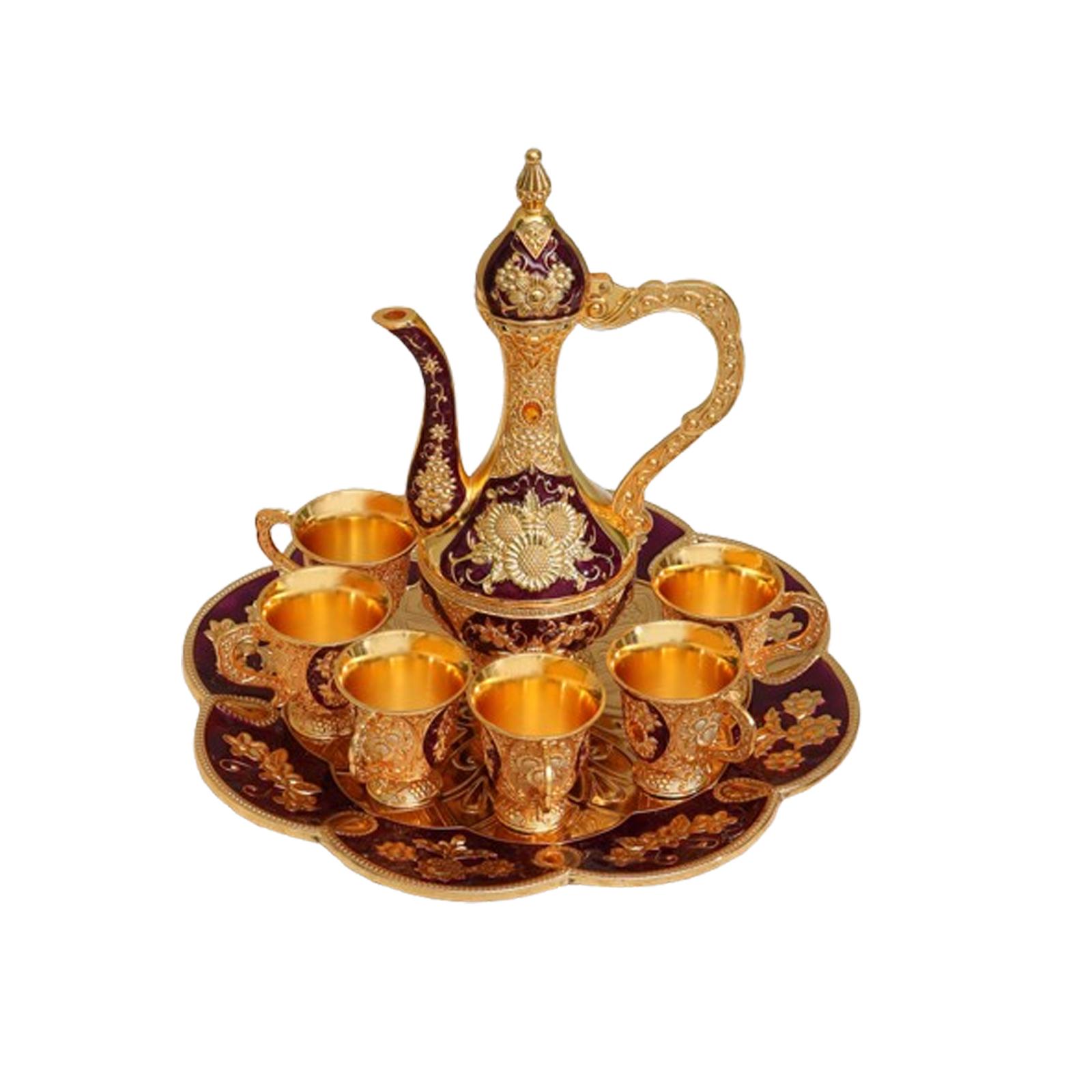 Almencla Turkish Coffee Tea Pot Set Art Crafts Tea Cup Set for Home ...