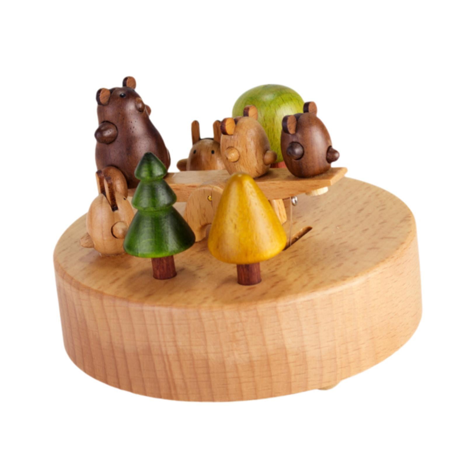 Almencla Wood Musical Box Music Box Figurine Room Decorative Table ...