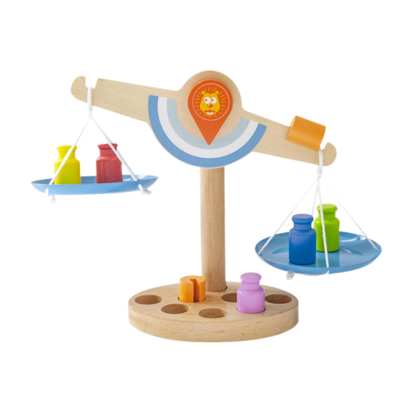 Almencla Wooden Balance Scale Toy Montessori Fun Learning Toy Math Toy ...