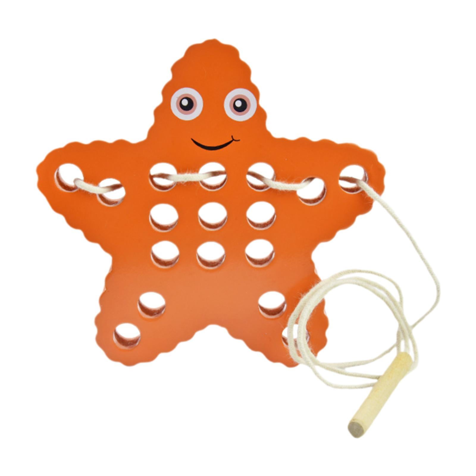 Almencla Wooden Lacing Board Fine Motor Skills Sensory Toys Sewing Art ...