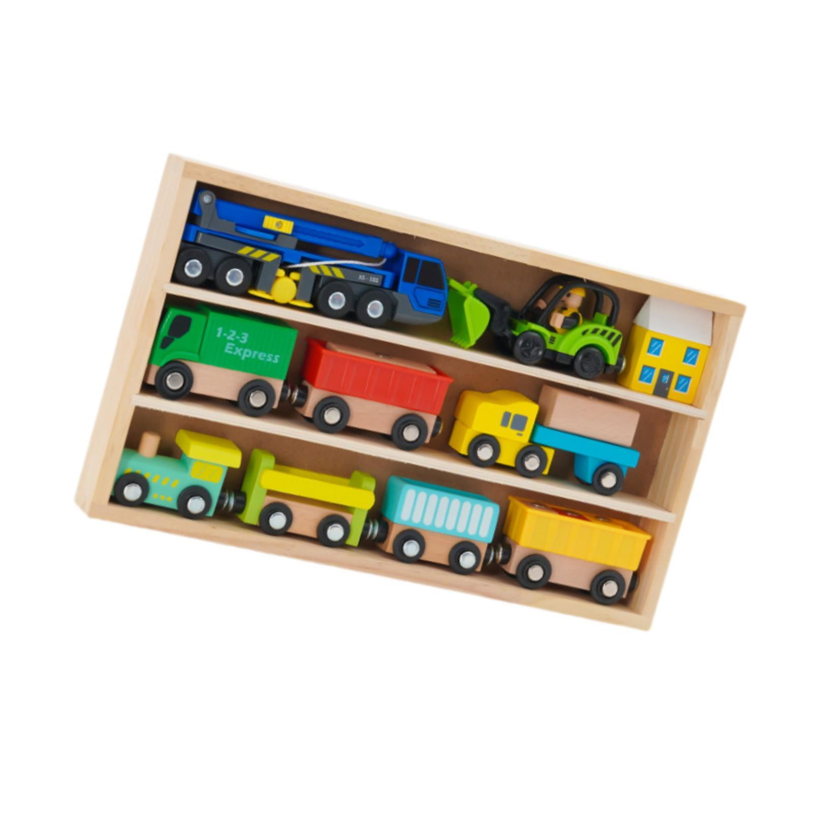 Almencla Wooden Train Set Building Blocks Toy Train for Boys and Girls ...