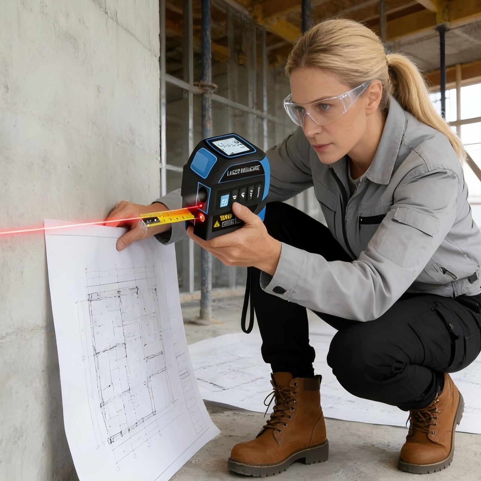 The Almighty Ruler 3-in-1 Laser Measuring Tape, 40m/131ft Laser ...