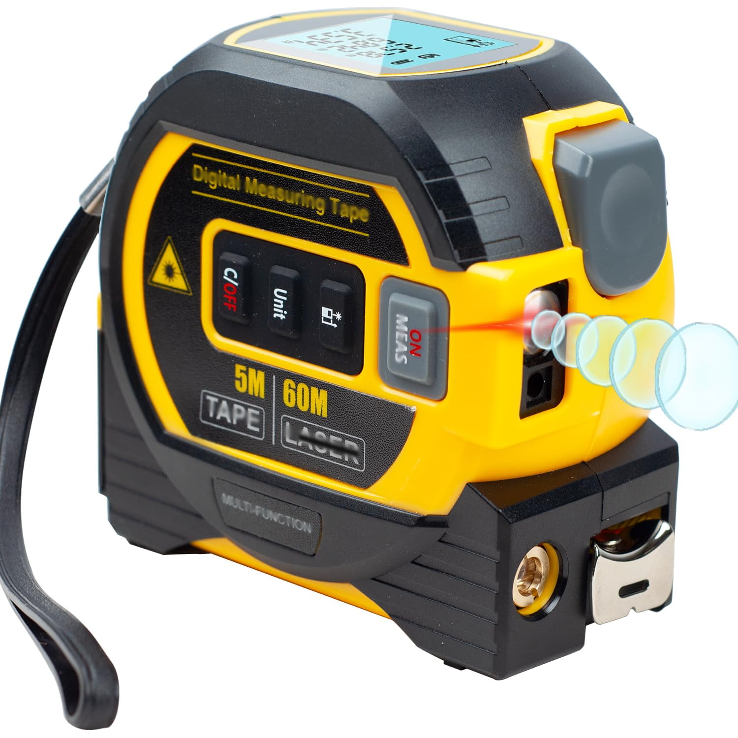 Almighty Ruler Laser Tape Measure Almighty Tools 5M Digital Tape Measure with 60m/196FT, 3-in-1 ...