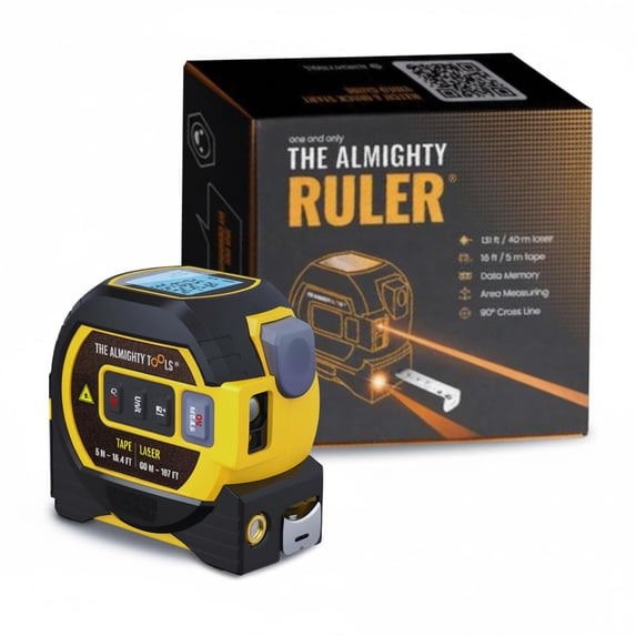 The Almighty Ruler Laser Tape Measure | Laser Distance Measurer, Heavy ...