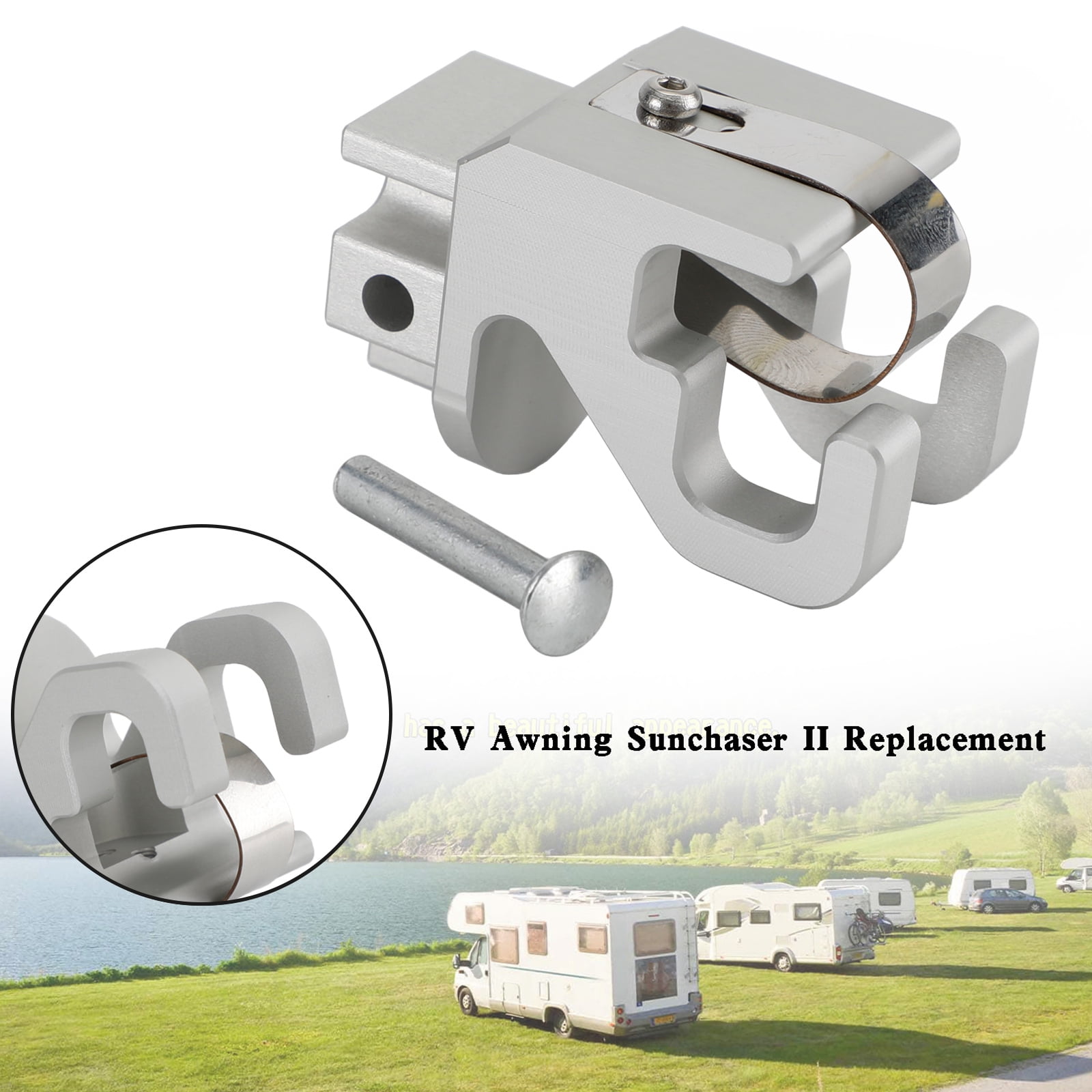 Alminum RV Rafter Claw Satin Hardware For Dometic SUNCHASER II Awning ...
