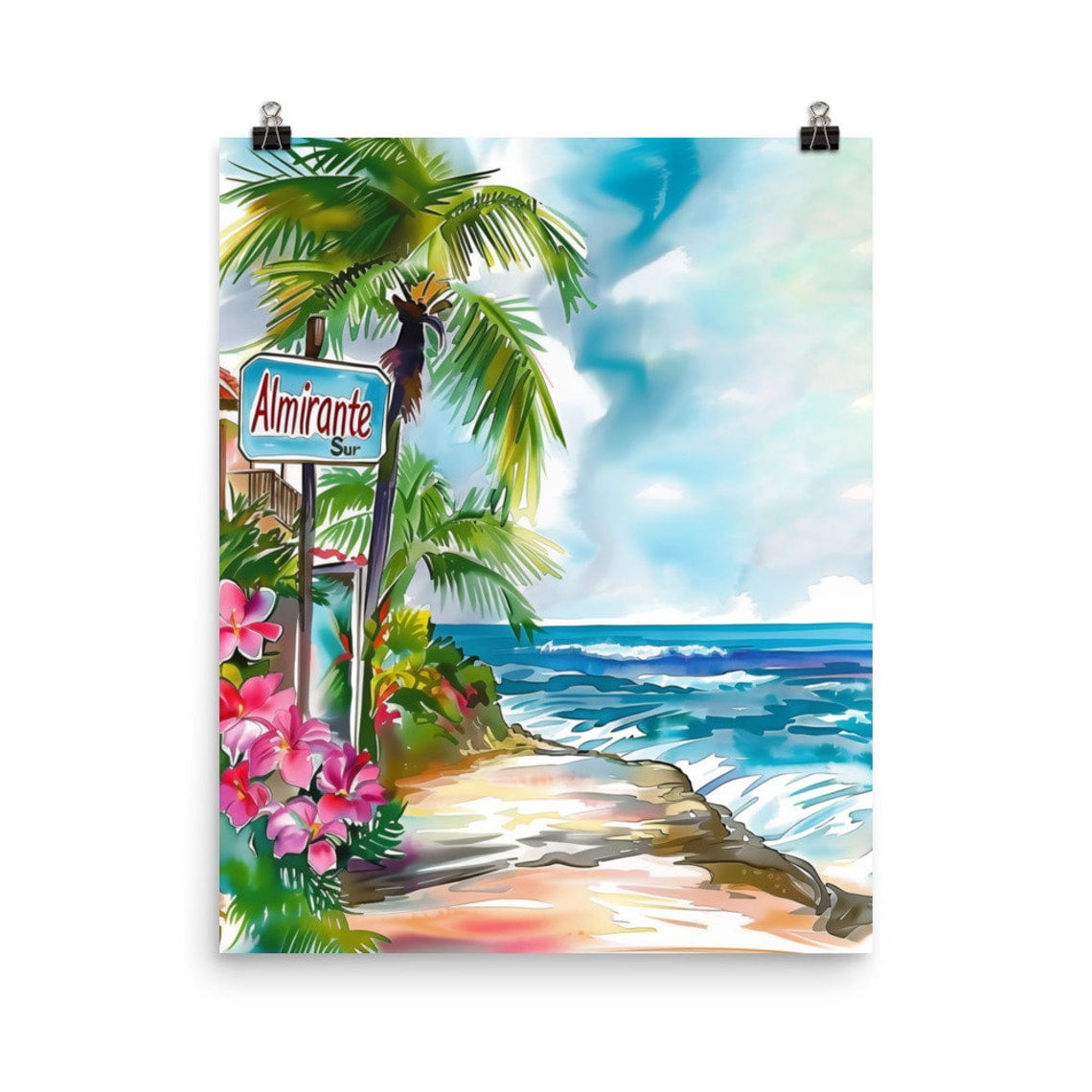 Almirante Sur Puerto Rico Print, Caribbean Coastal Wall Art, Tropical ...