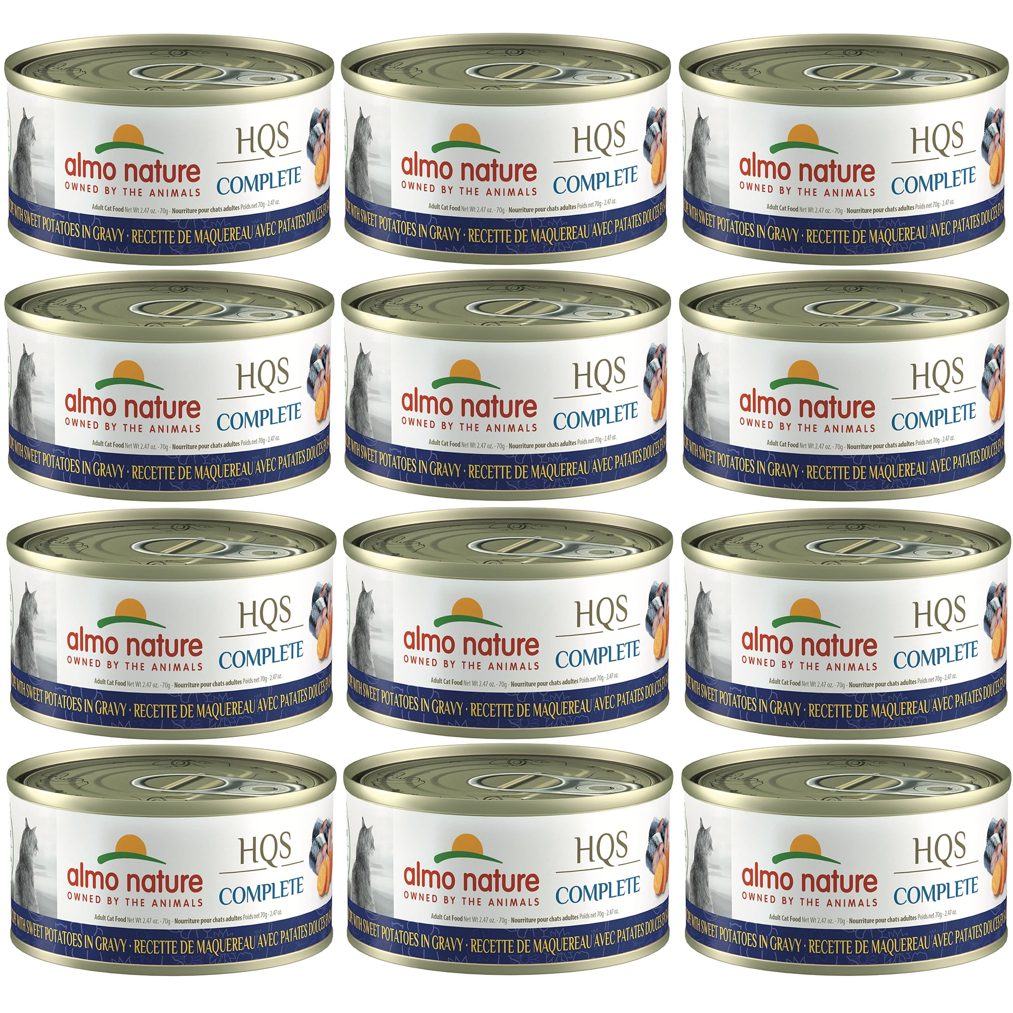 Almo Nature: HQS Complete Cat 12 Pack: Mackerel Recipe With Sweet ...