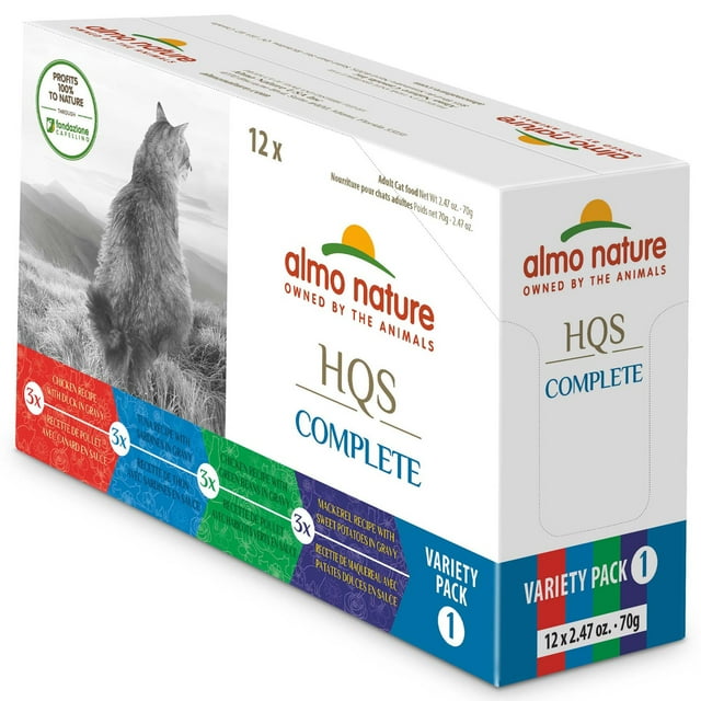 Almo Nature: HQS Complete Cat Variety Pack 1 - (12) 2.47oz Cans - 3 ...