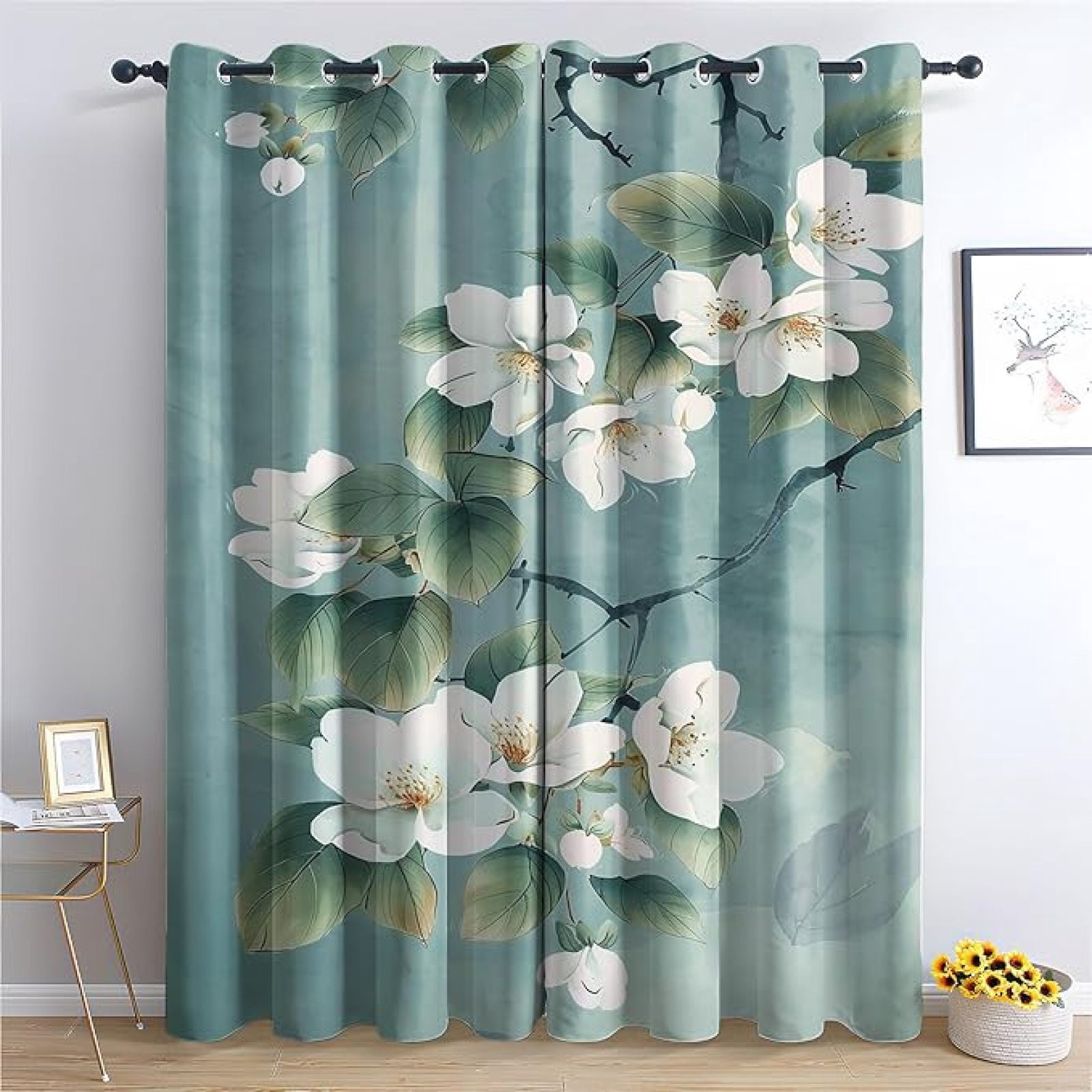 Almond Blossom Blackout Curtains For Living Room Bedroom, Thermal ...