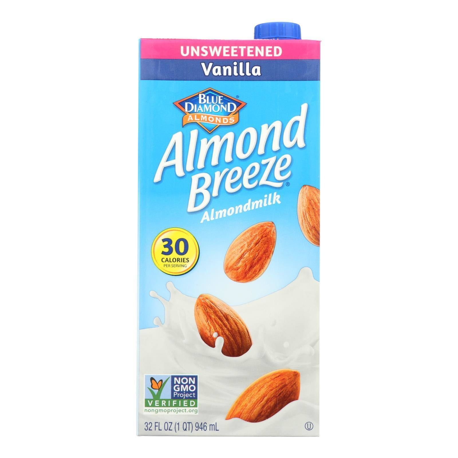 Almond Breeze - Almond Milk - Unsweetened Vanilla - Case of 12 - 32 fl oz. - Walmart.com