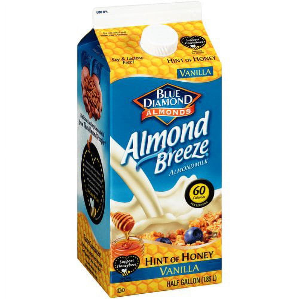Almond Breeze Hint of Honey Vanilla Almond Milk, Half Gallon - Walmart.com