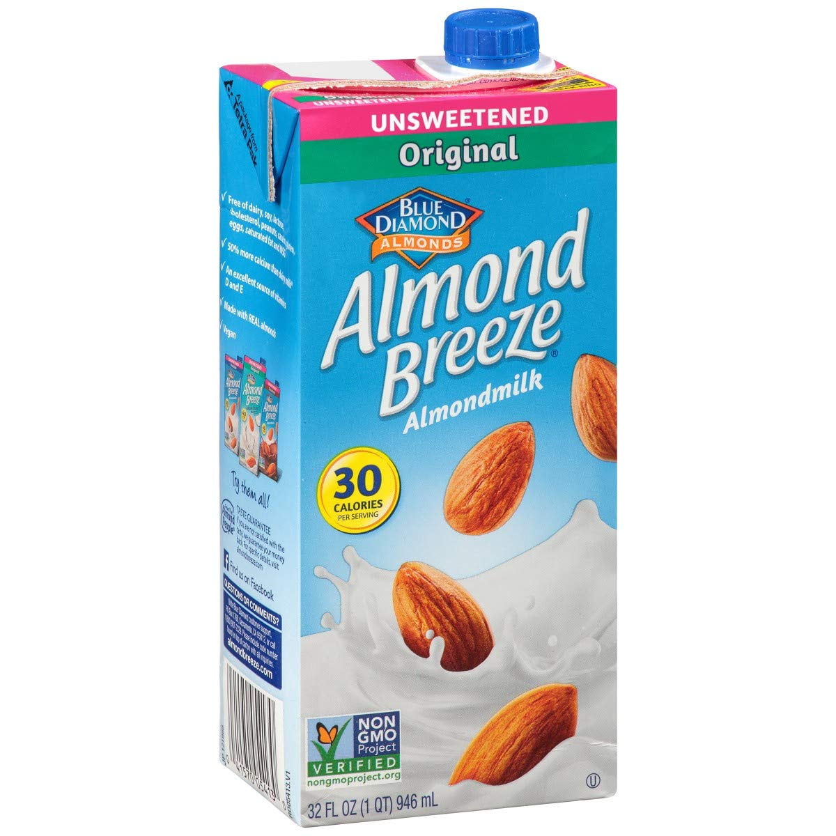 Almond Breeze - Original Unsweetened, 32 Ounce -- 12 per case. - Walmart.com