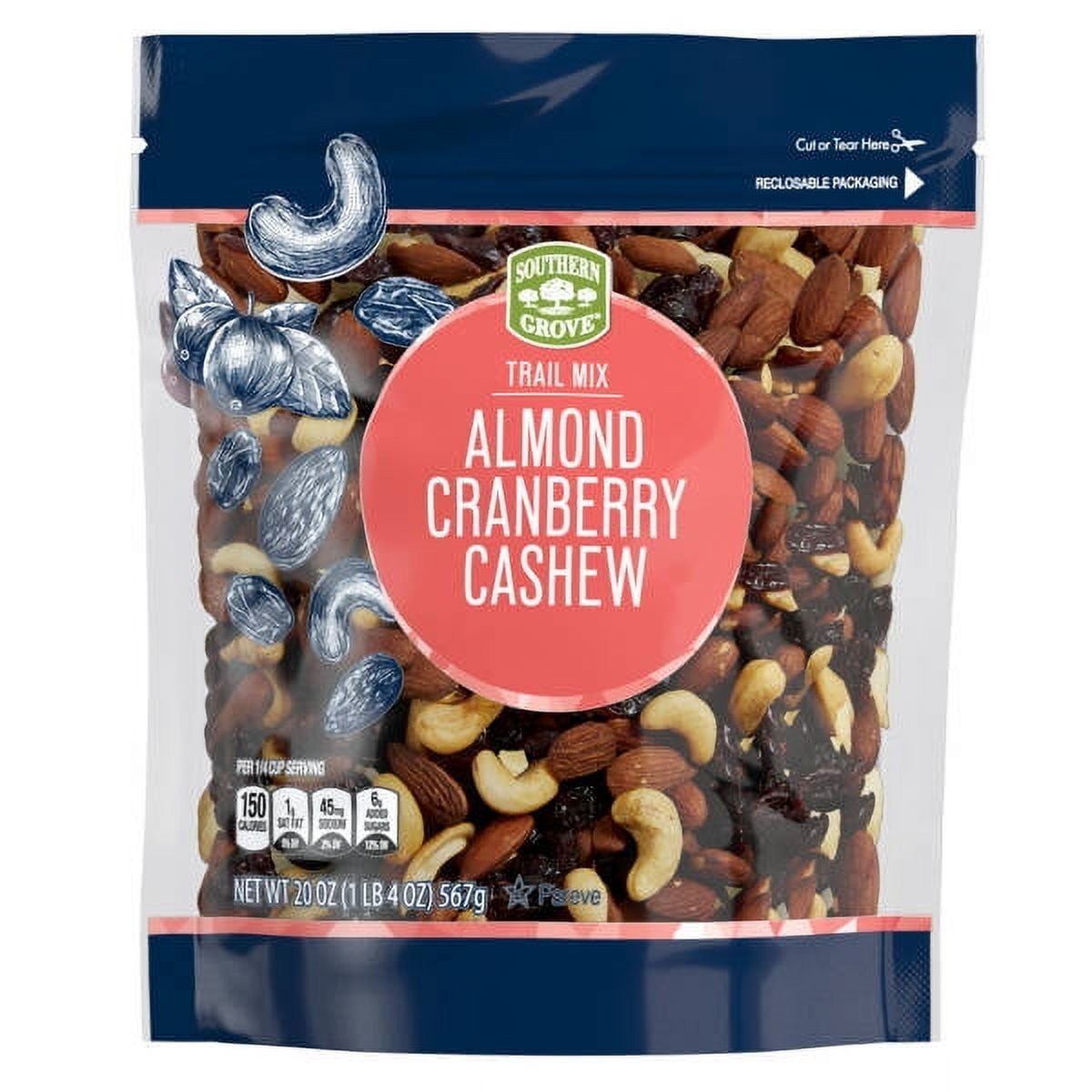 Southern Grove Almond, Cranberry & Cashew Trail Mix, 20 oz - Walmart.com