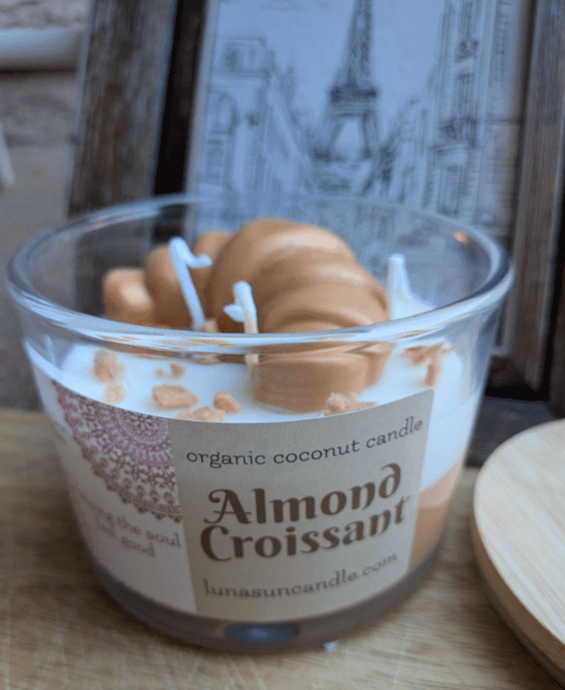 Almond Croissant Scented Candle- 3 Wick- 16 oz.-Aromatic, organic ...