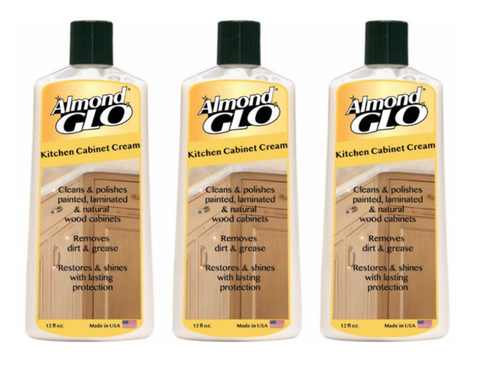 Almond Glo 3 Pack Kitchen Cabinet Cream, 12 oz-Multisurface Wood ...