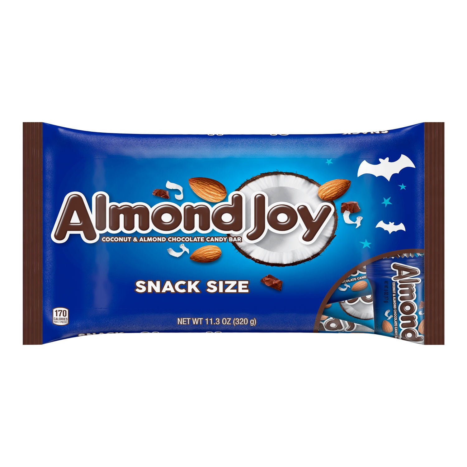 Almond Joy Coconut and Almond Chocolate Snack Size Halloween Candy, Bag ...