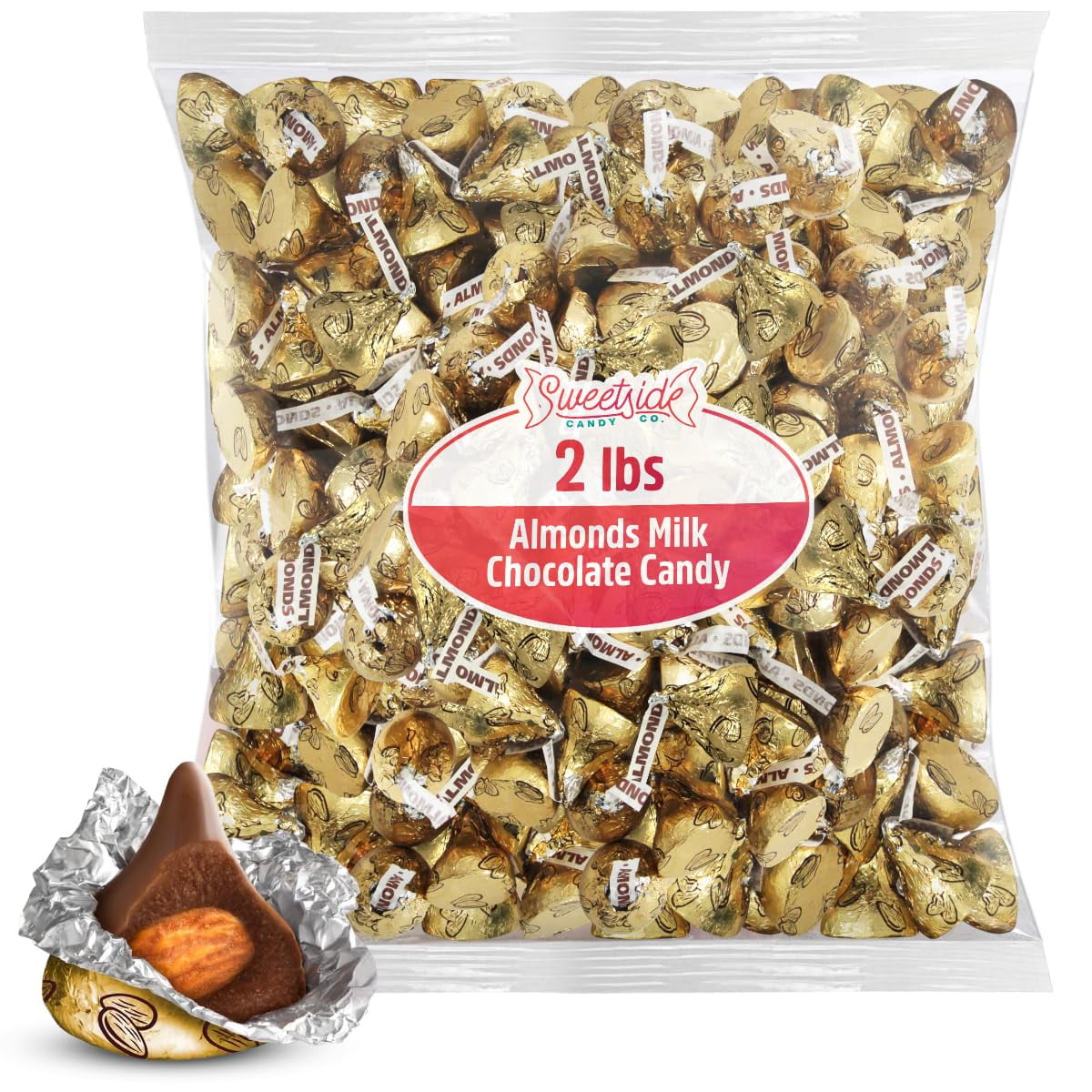 Almond Kisses, 2lb Pack AIF9 of Chocolate Kisses Bulk, Ideal Gold ...